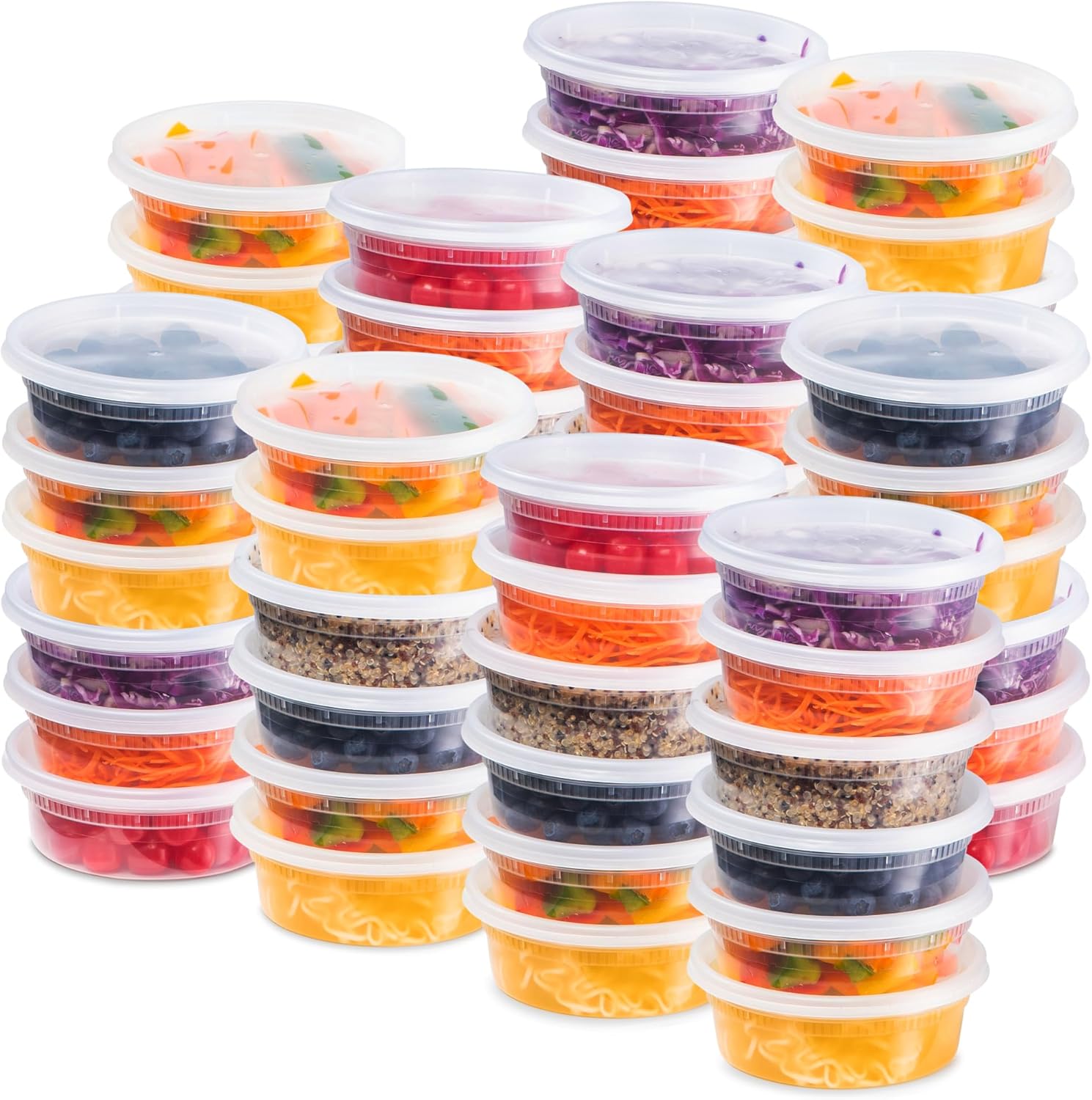 Amazon.com: Plastic Deli Food Storage Containers With Leak-Proof Lids ...