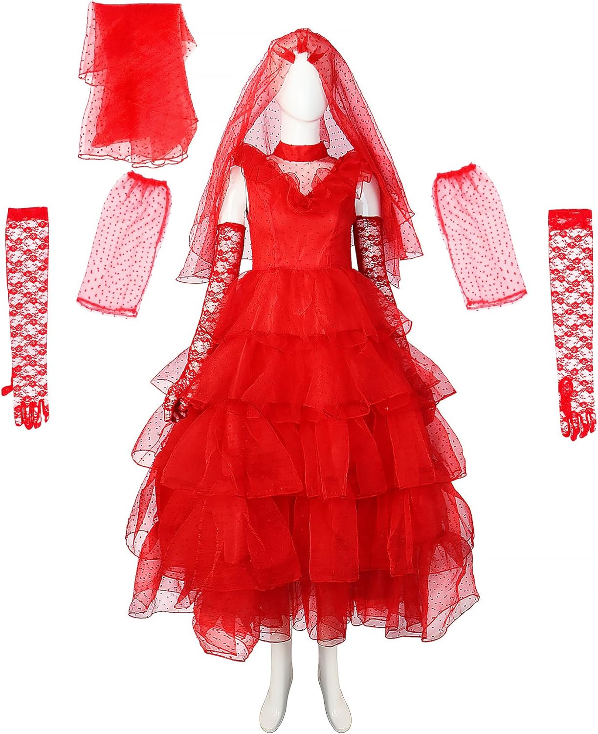 Amazon.com: UToCos Lydia Deetz Costume Women Beetle Bride Wedding Dress ...