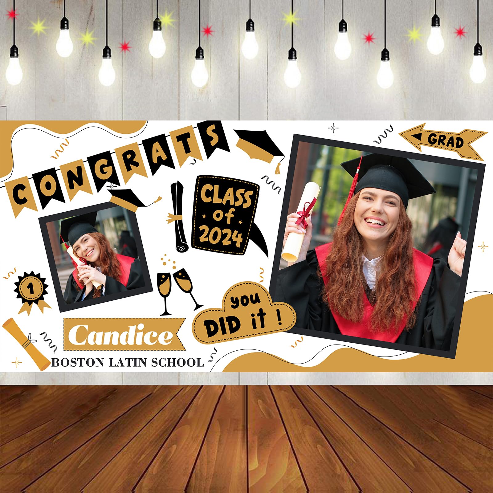 Amazon.com: Custom Graduation Banner Class of 2024 Personalized ...