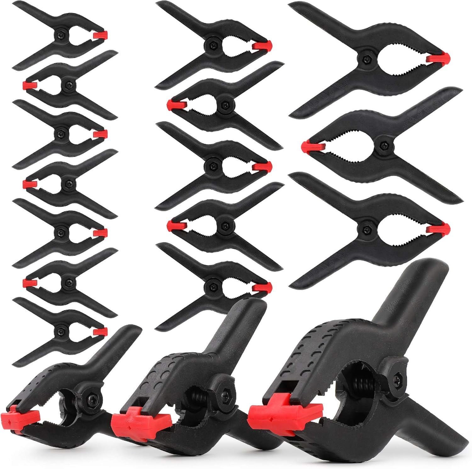 Hi-Spec 18 Piece Spring Quick Clamp Set. One-Handed Use for Woodworking ...