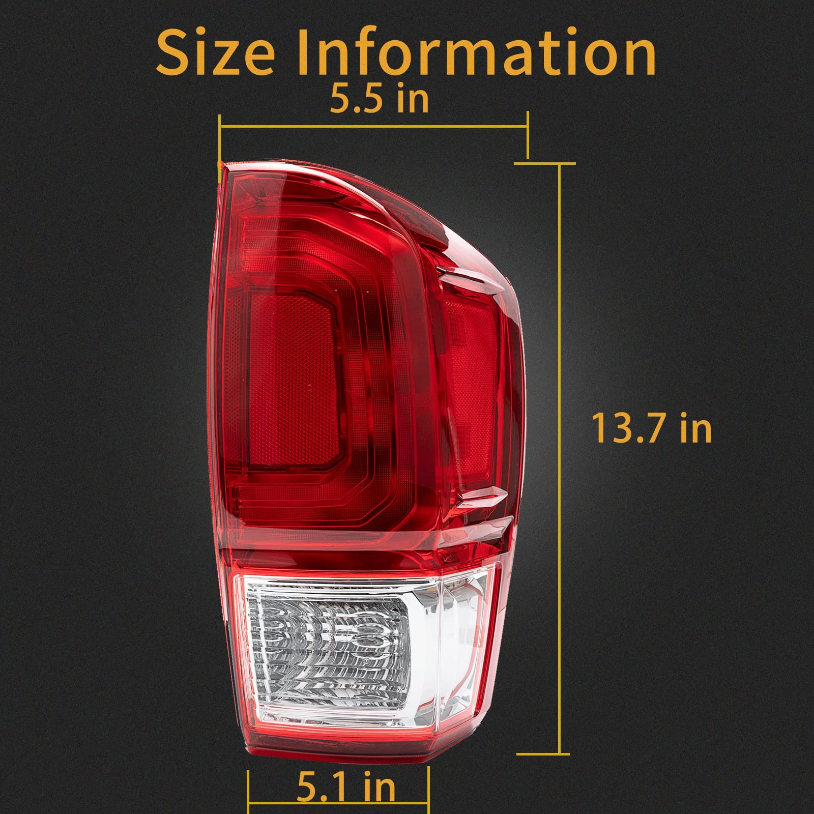 Right Side Rear Tail Light Housing Compatible With 2016-2022 Toyota ...