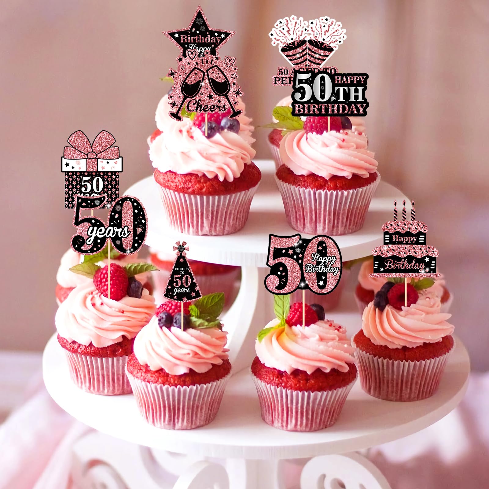 50th Birthday Cupcakes Small Cakes MD | 𝗙𝗶𝗳𝘁𝘆
