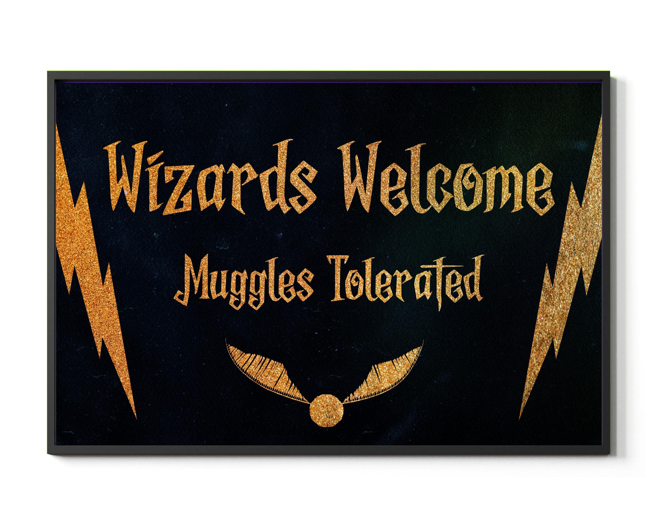 Buy Wizards Welcome Muggles Tolerated Funny Witches Wall Art Wizardry ...