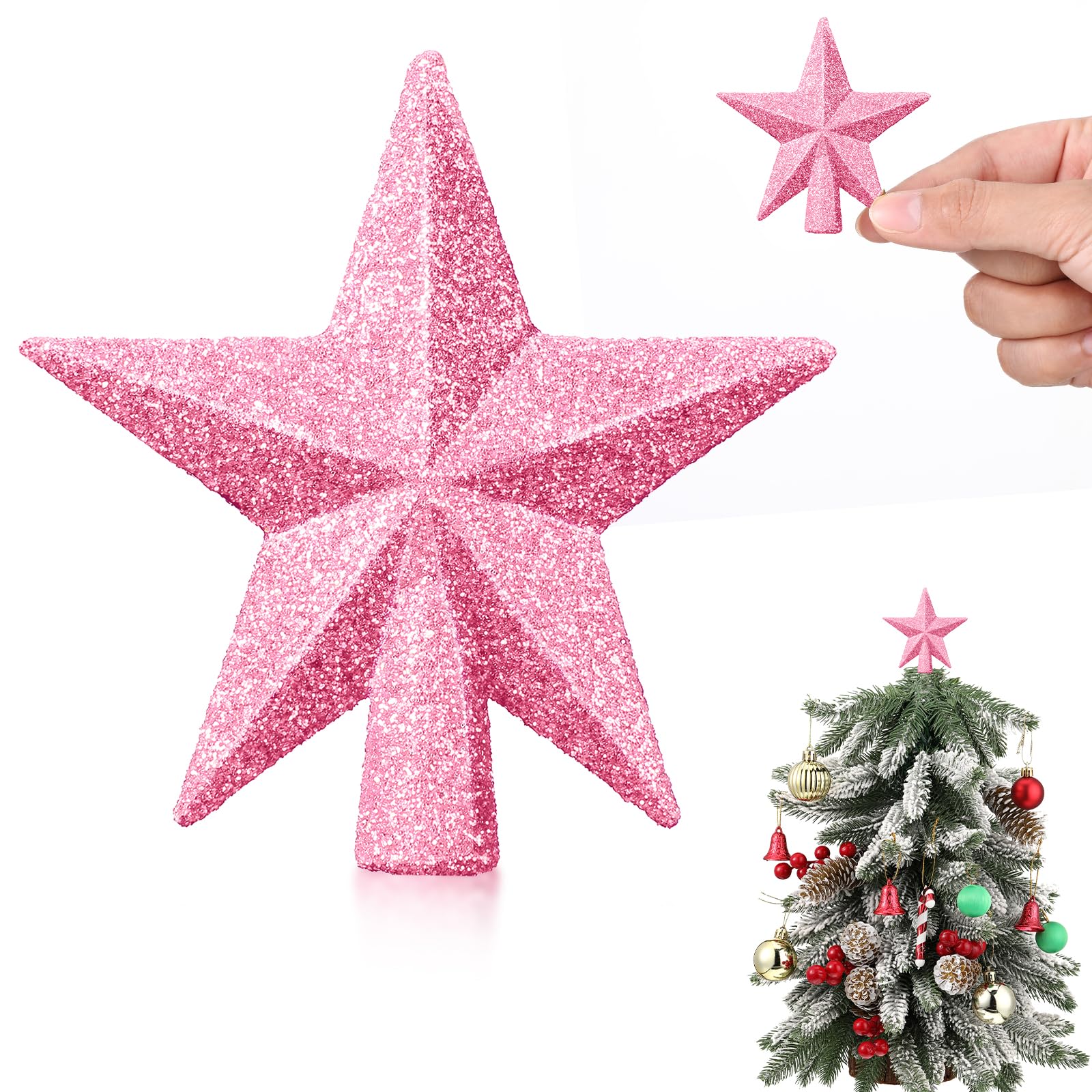 Amazon.com: Mini Christmas Tree Topper Small Star Tree Topper Christmas ...