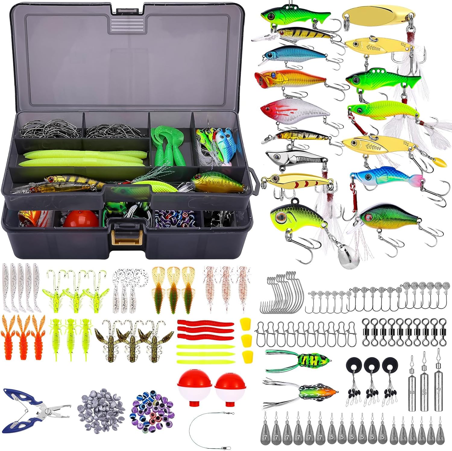 Amazon.com : Fishing Lures Kit for Freshwater Bait Tackle Kit for Bass ...