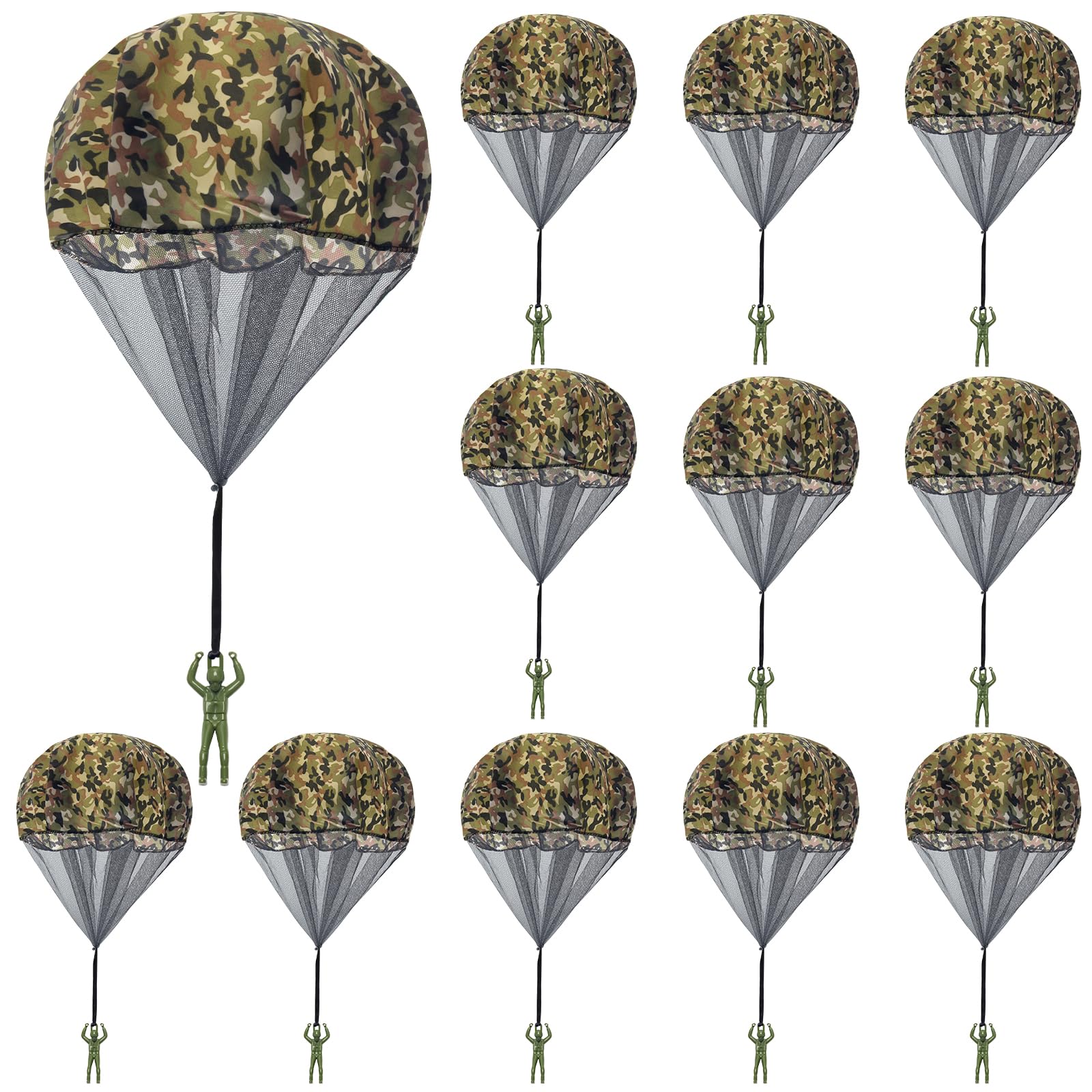 Snapklik.com : Catcan 12 Pcs Parachute Toy, Camo Blue Parachute Men Toy ...