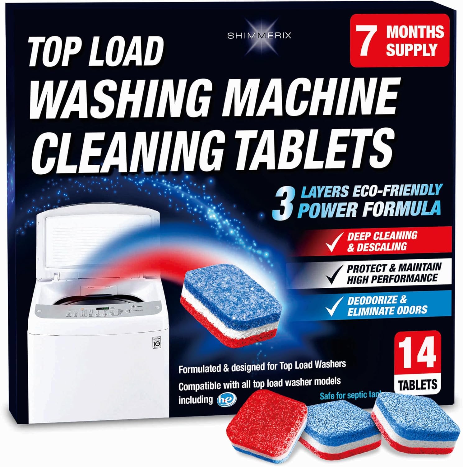 Amazon.com: Washing Machine Cleaner Tablets 14 Pack for HE Top Load ...