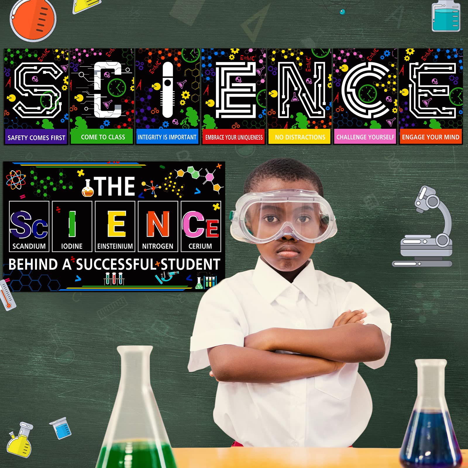 Snapklik.com : 8 Pieces Science Classroom Decoration Science Poster ...