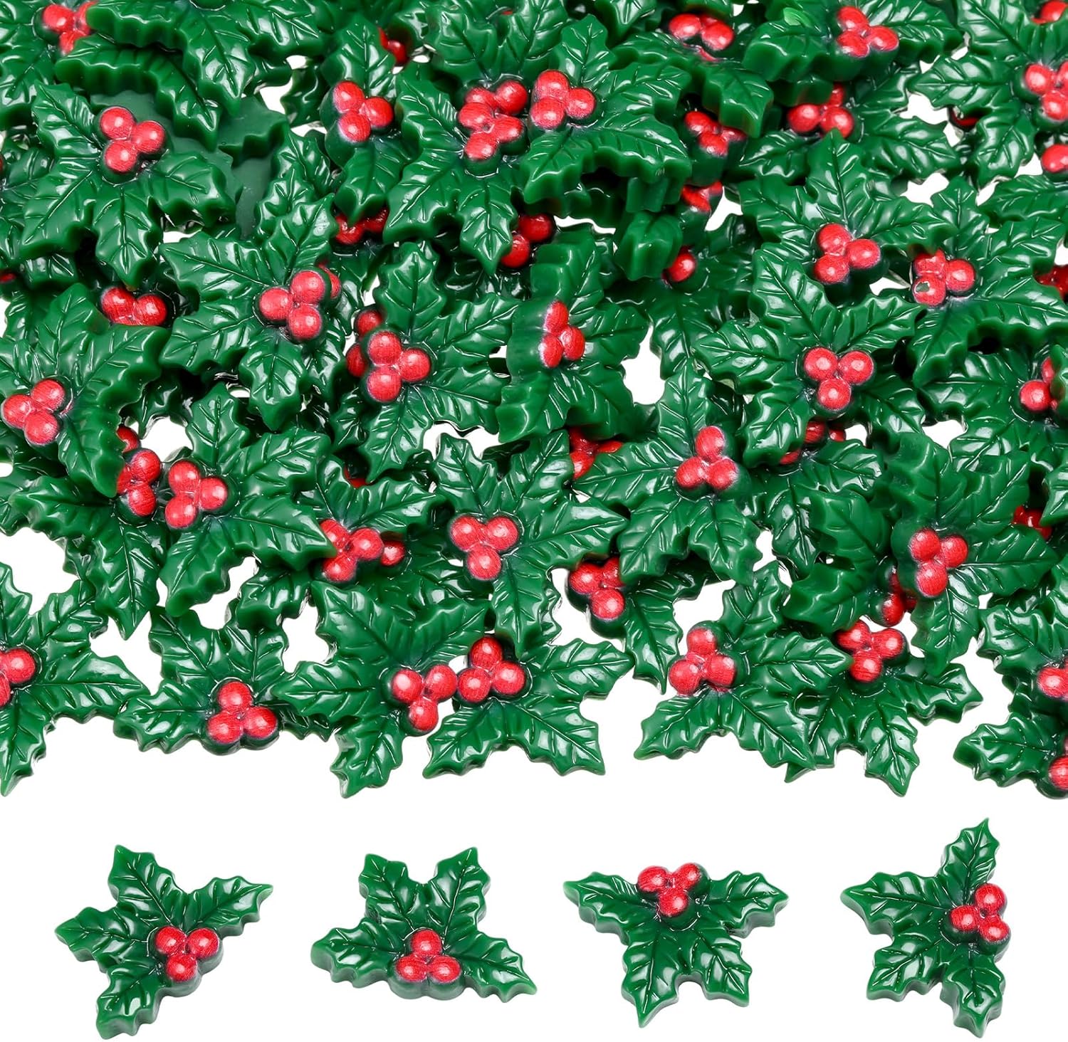Amazon.com: 100 Pcs Mini Christmas Decorations Miniature Resin Triple ...