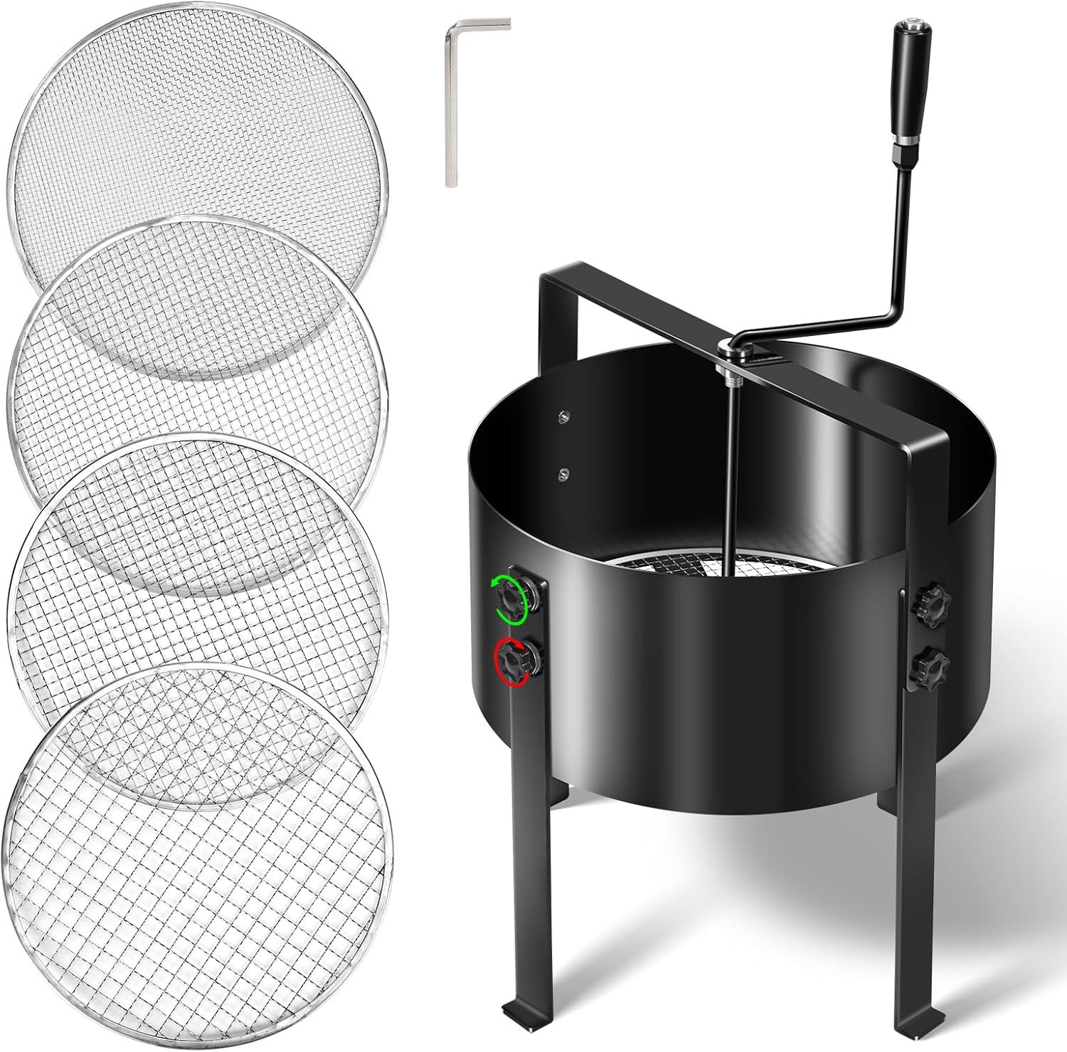Amazon.com : Upgraded Rotary Soil Sifter Including Compost Sieve, 13 ...