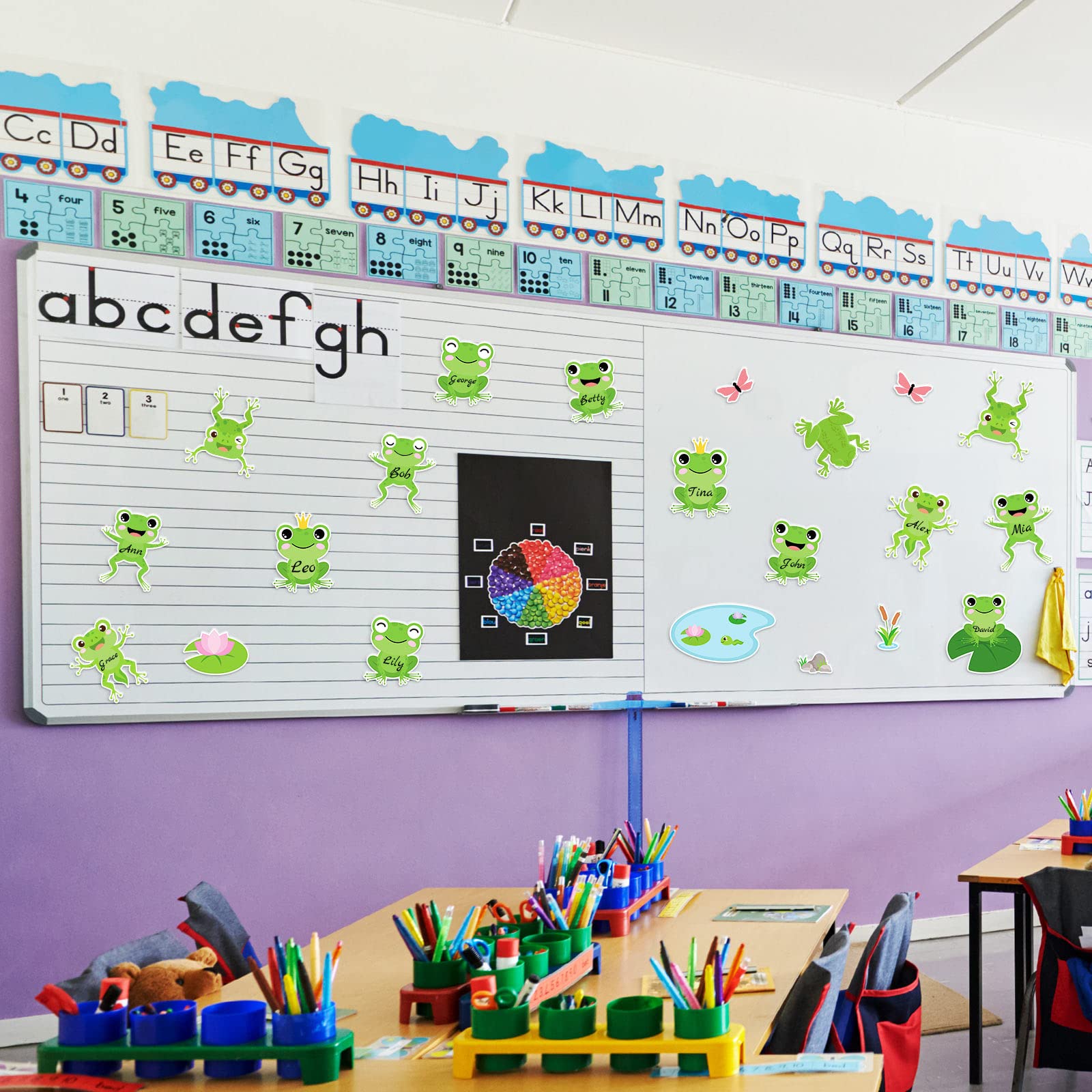 Birthday Board Classroom 48 Pieces Funky Frogs Cut-Outs Cute Frog ...