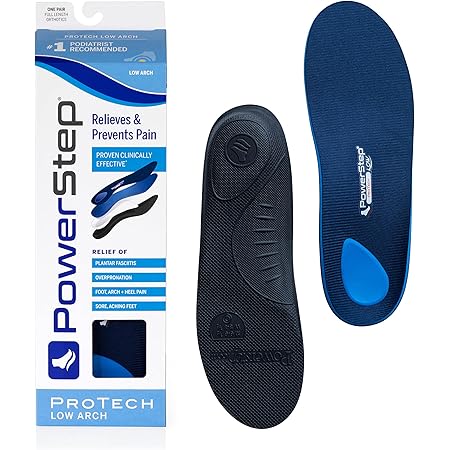 Amazon.com: Powerstep ProTech Low Arch - Flat Feet Pain Relief Insole ...
