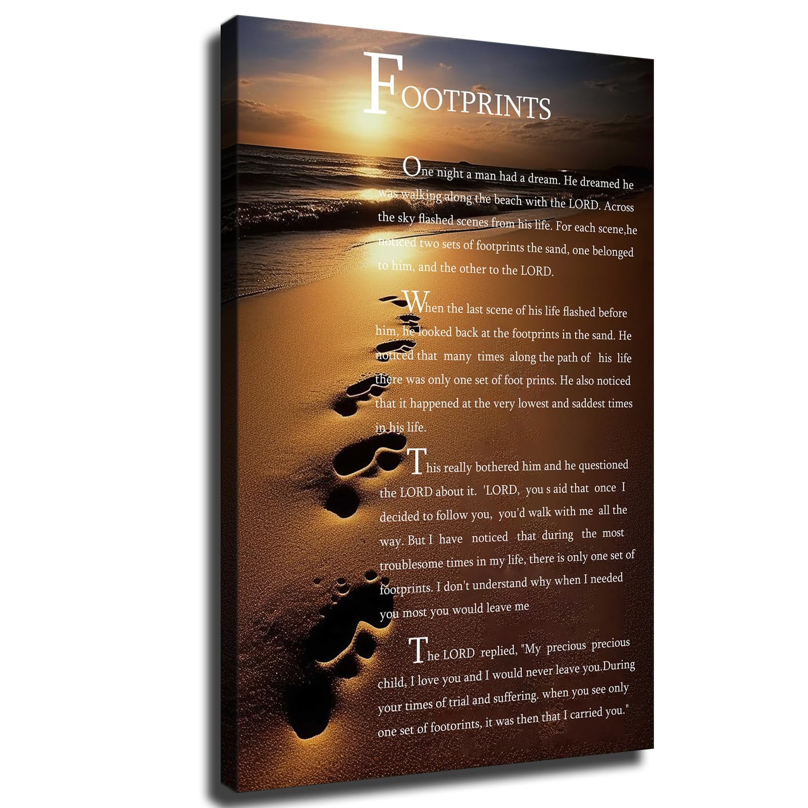 Amazon.com: Footsteps in The Sand Poem Poster - Inspirational Quotes ...