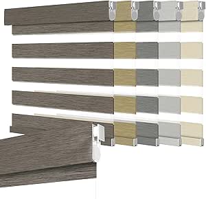 Amazon.com: Elevique No Drill No Tools Corldess Zebra Blinds for Windows, Dual Layer Blackout ...