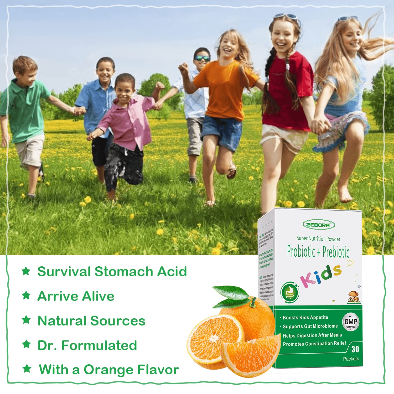 Snapklik.com : ZEBORA Kids Probiotic & Prebiotics Powder Age 3+ Support ...