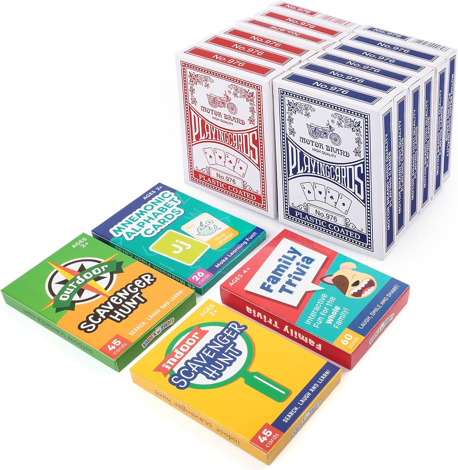 Amazon.com: LotFancy Playing Cards 12 Decks and Card Games 4 in 1 for ...