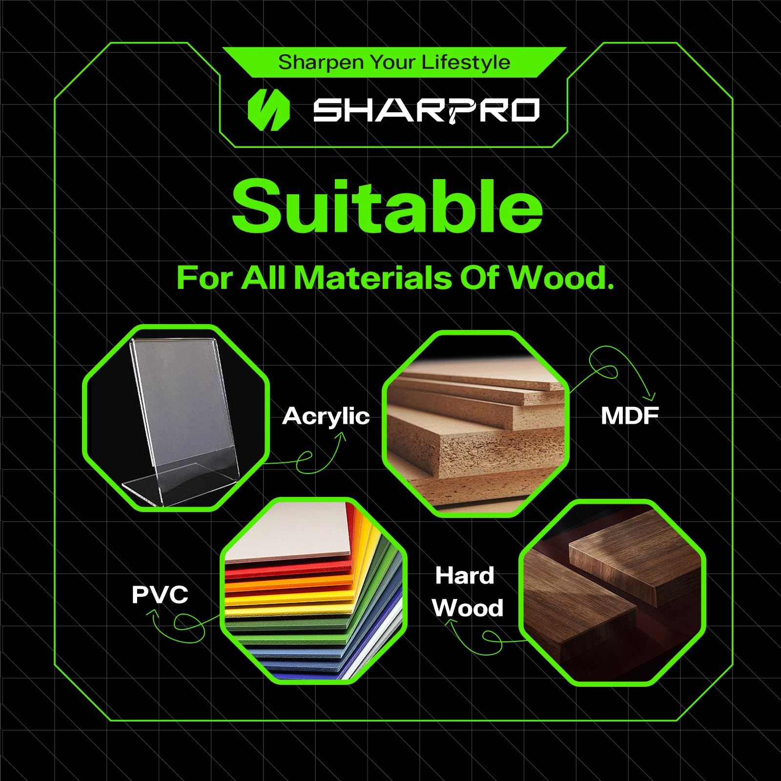 Snapklik.com : SHARPRO Compression CNC Router Bit 1/4 Inch Shank And 1/ ...