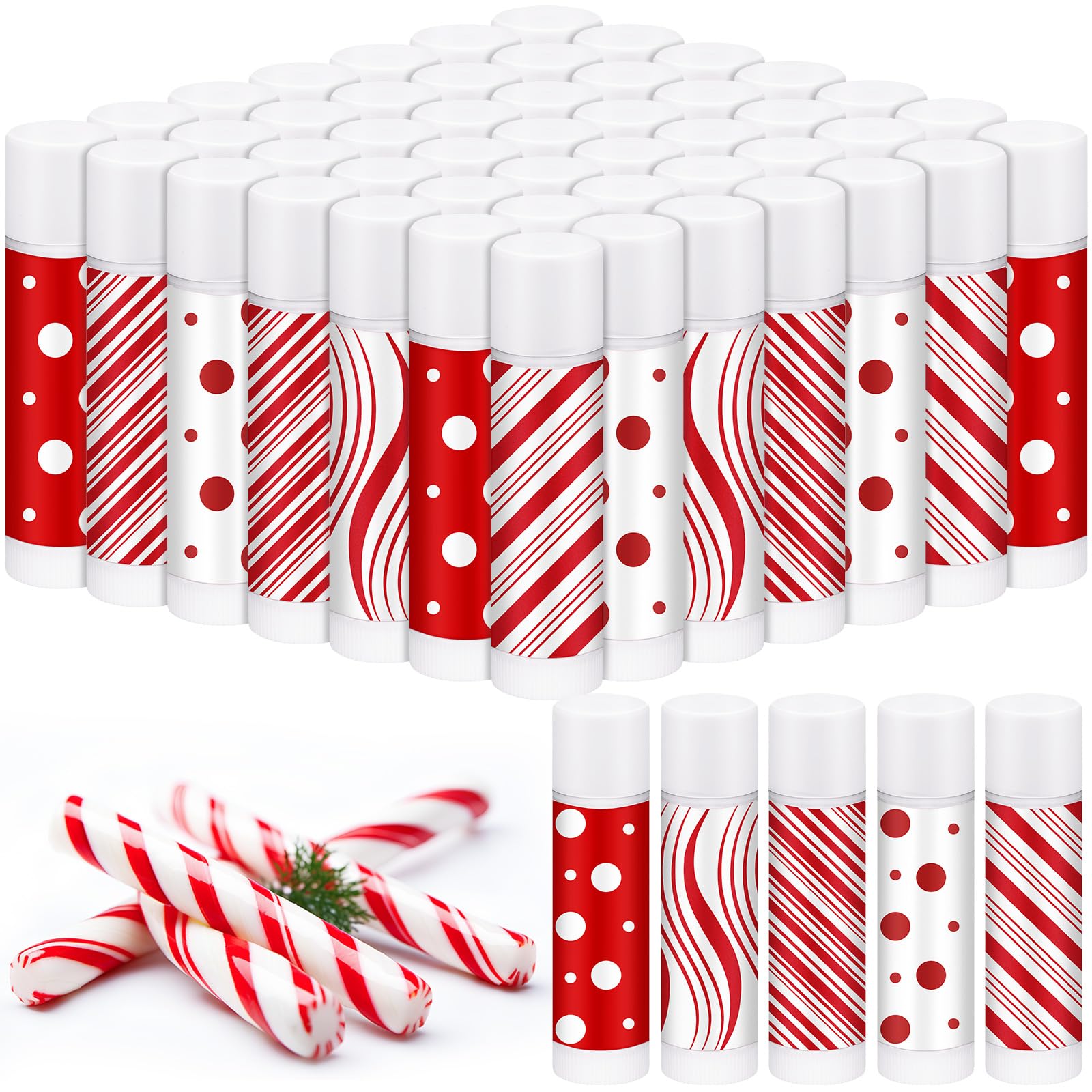 Amazon.com : Siifert 75 Pcs Christmas Peppermint Lip Balms Bulk Candy ...