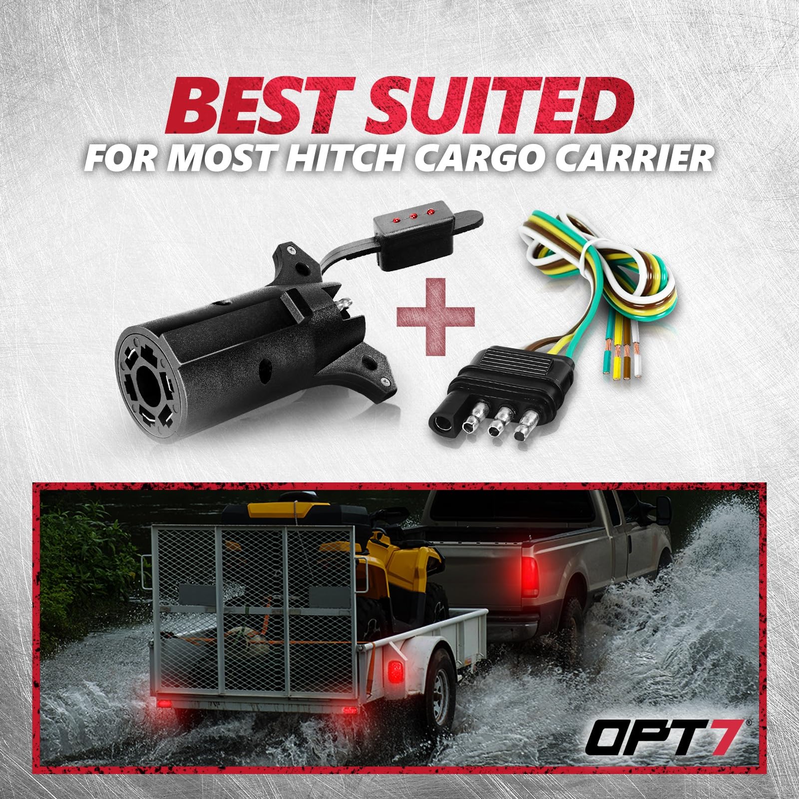 Snapklik.com : OPT7 7 Pin To 4 Pin Trailer Adapter w/Tester & 24-inch ...