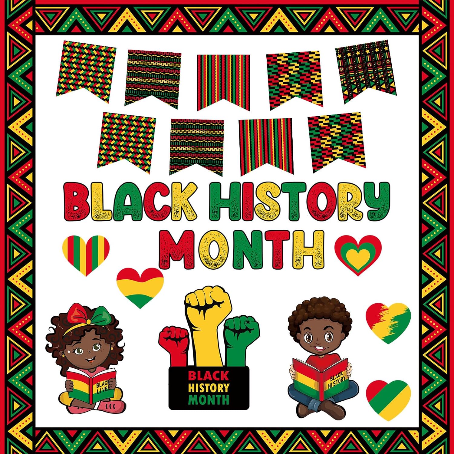 Amazon.com : Mooliwe 53 Pcs Black History Month Bulletin Board ...