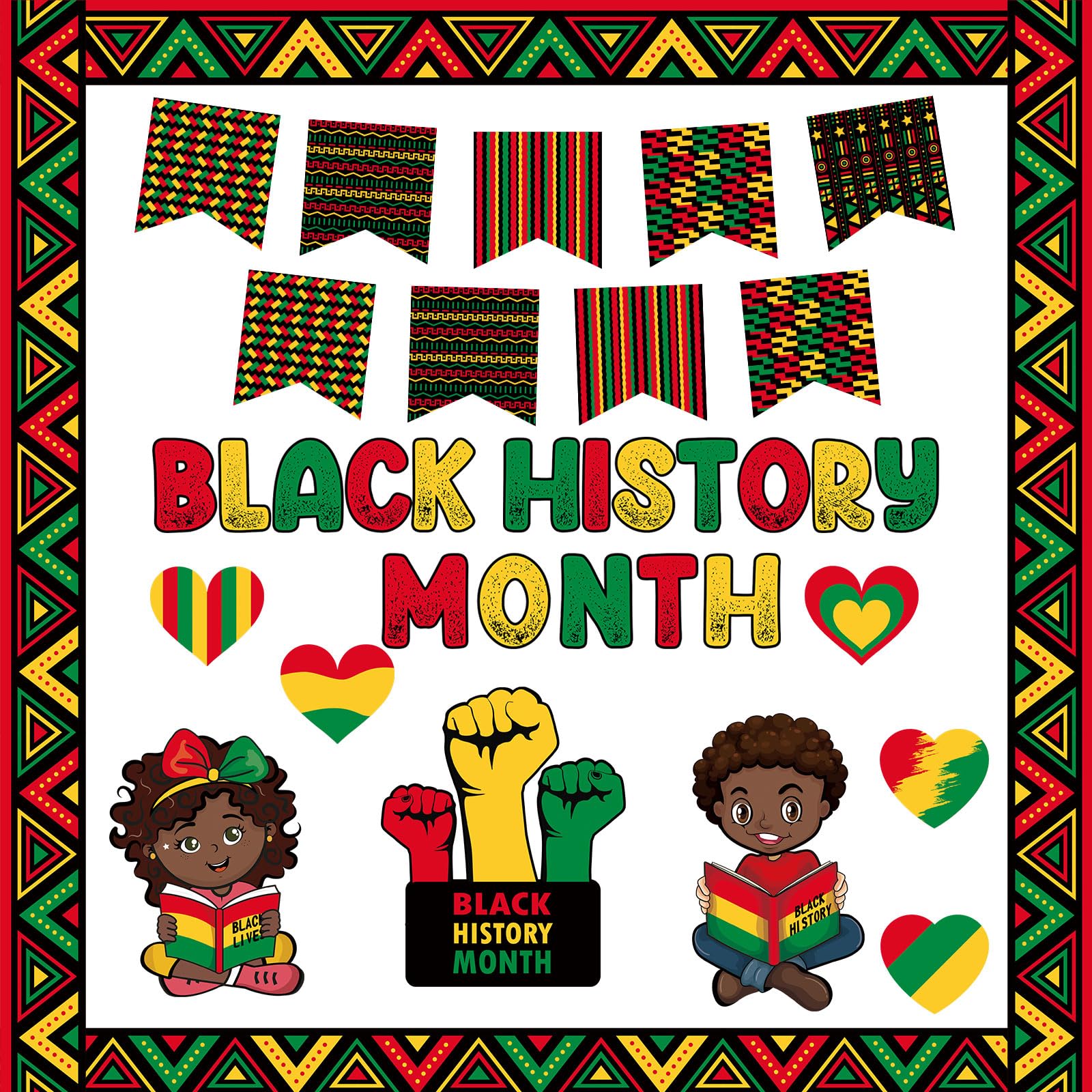 Amazon.com : Mooliwe 53 Pcs Black History Month Bulletin Board ...