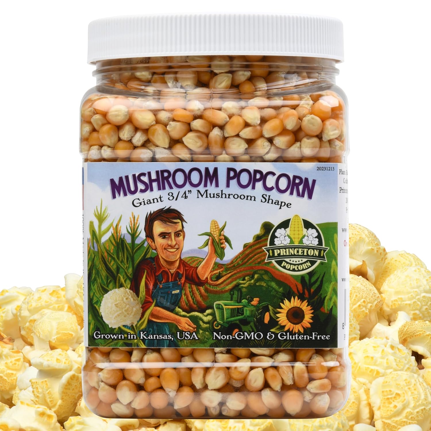Amazon.com: Princeton Popcorn Mushroom Hulless Popcorn Kernels – Easy ...