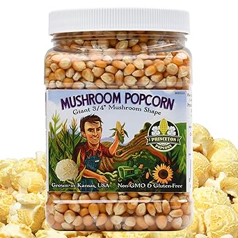 Amazon.com: Princeton Popcorn Mushroom Hulless Popcorn Kernels – Easy ...