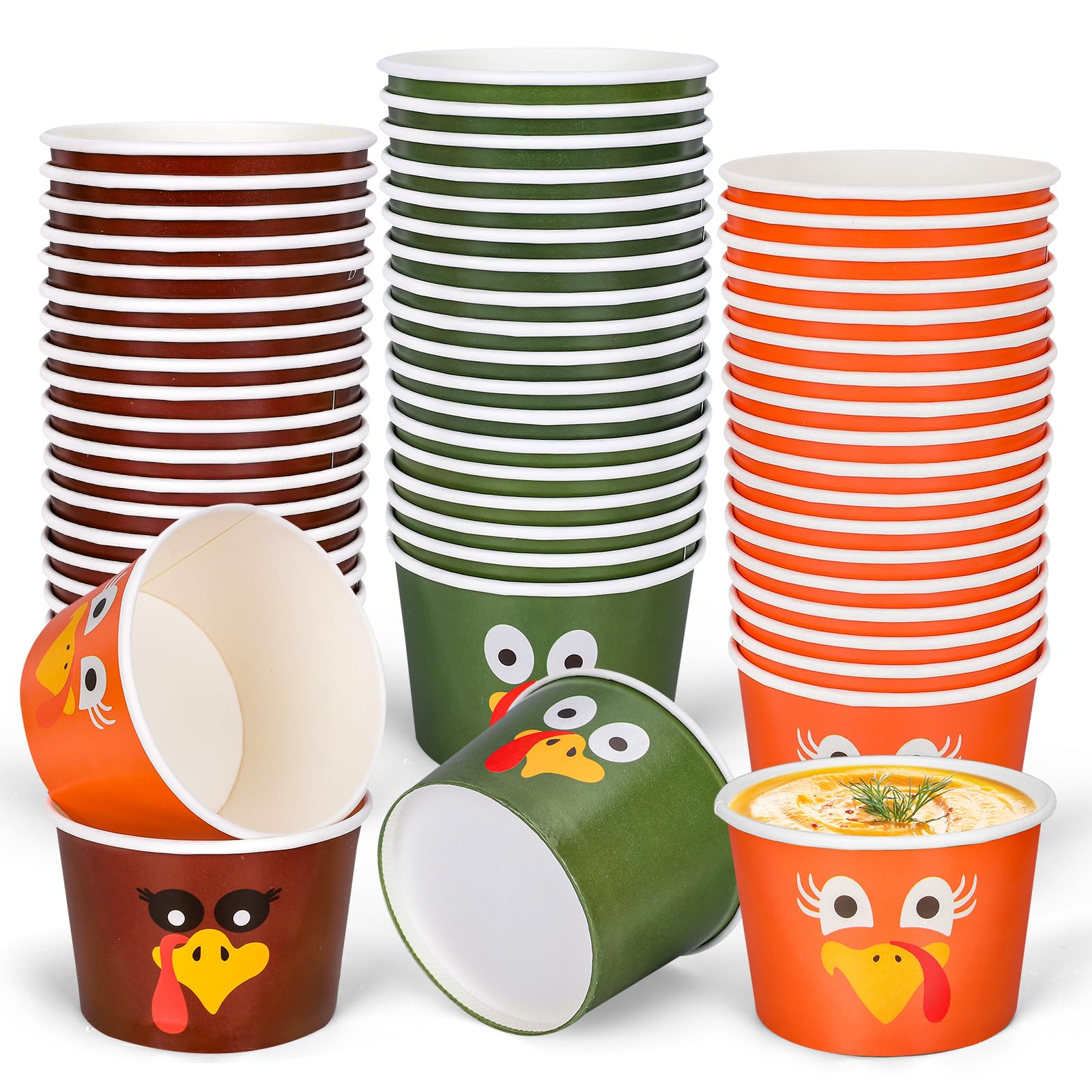 Amazon.com: Whaline 60Pcs Fall Thanksgiving Treat Snack Cups Cute ...