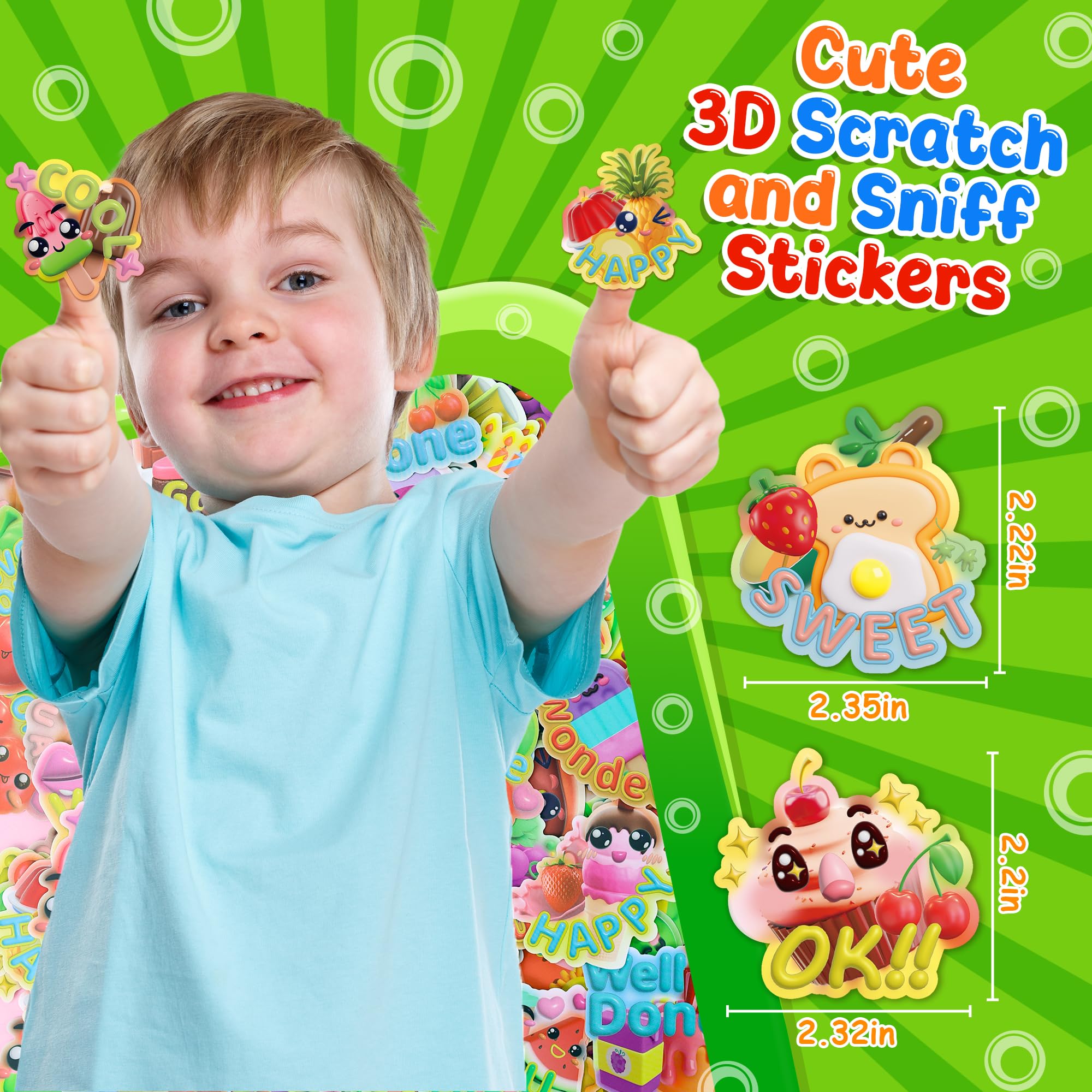 Snapklik.com : 240 Pcs 3D Large Food Scratch And Sniff Stickers ...