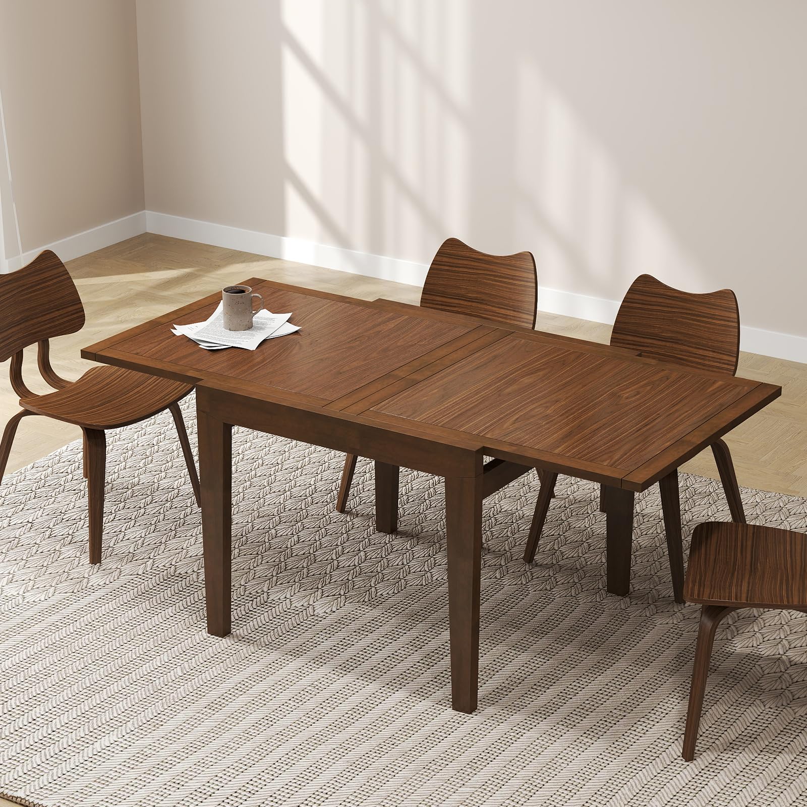Amazon.com: Guyou 71” Extendable Dining Table for 4-6, Modern 35.5 ...