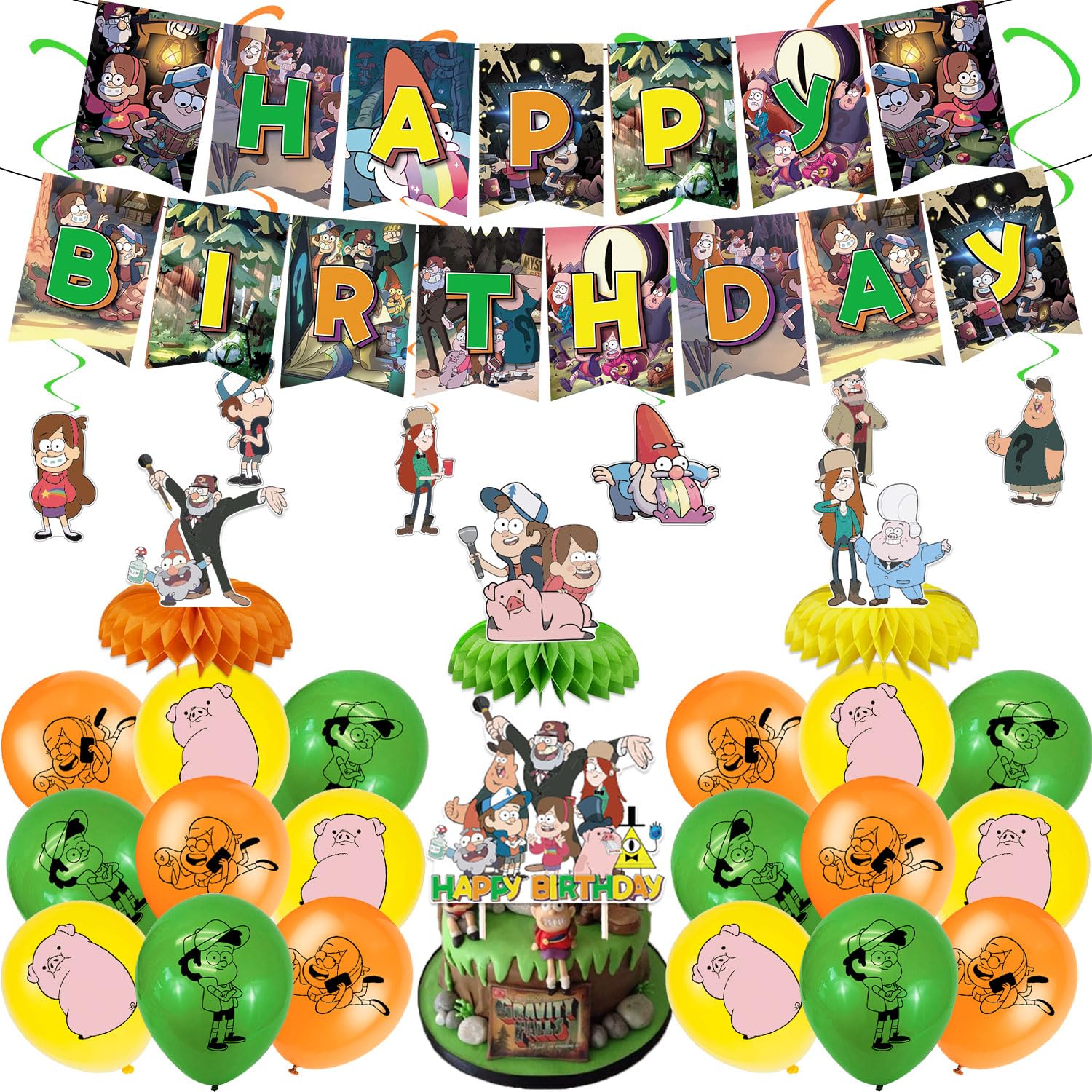 35 Pieces Gravity Falls Party Decoration Gravity Falls Theme Birthday ...
