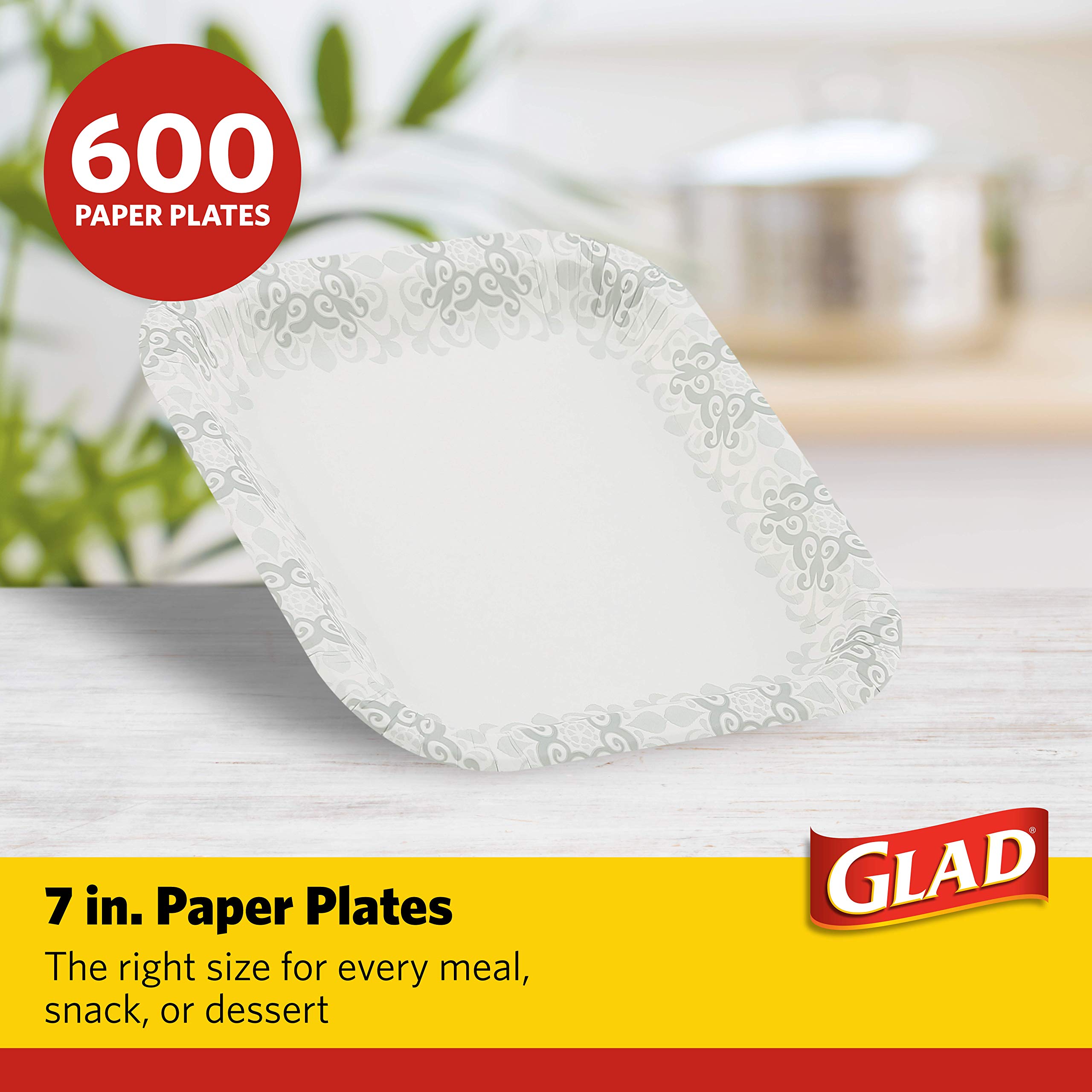 Snapklik.com : Glad Square Heavy Duty Paper Plates, Soak Proof And Cut ...