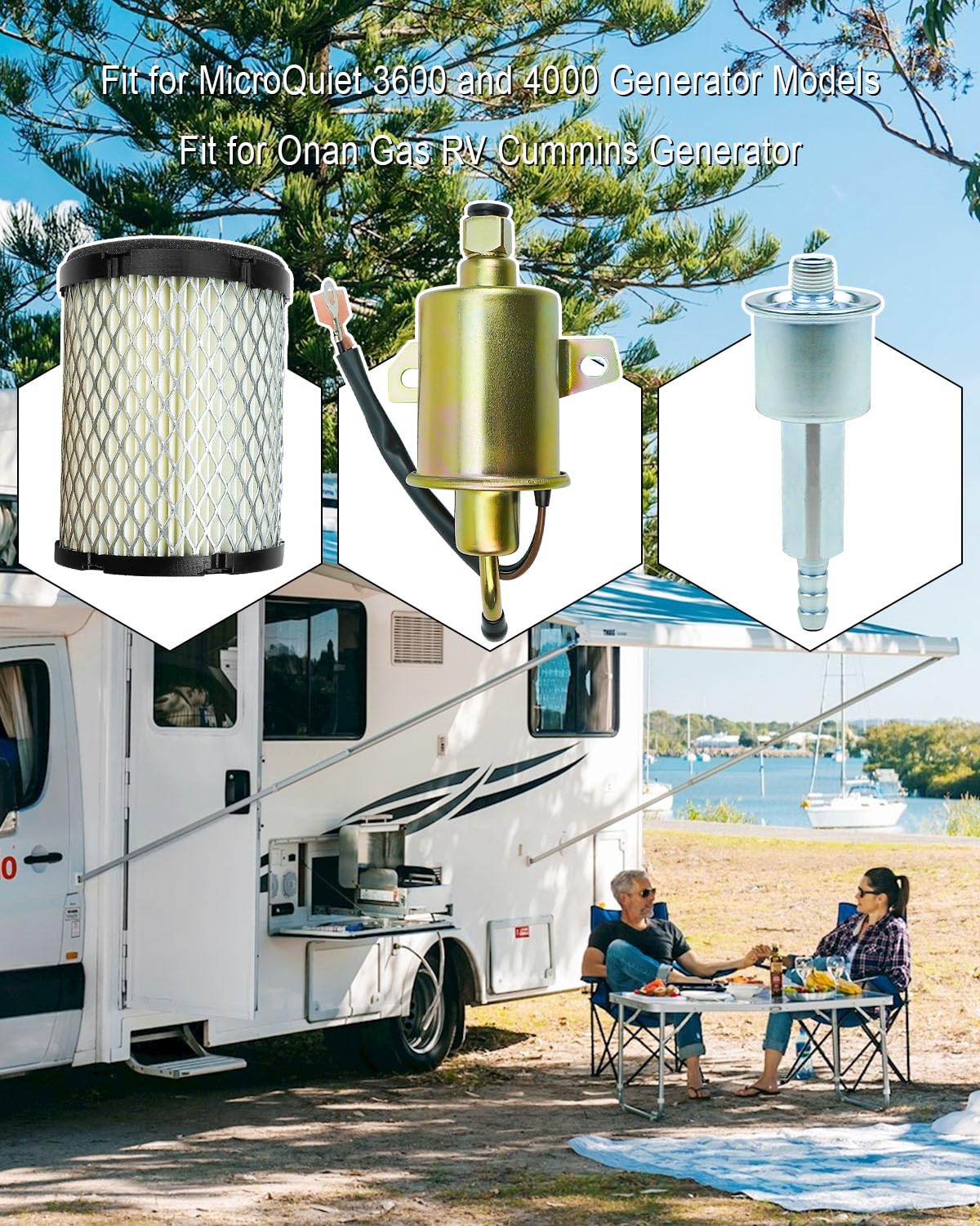 Snapklik.com : 149-2311 Fuel Pump And 149-2457 Fuel Filter Fit For Onan ...