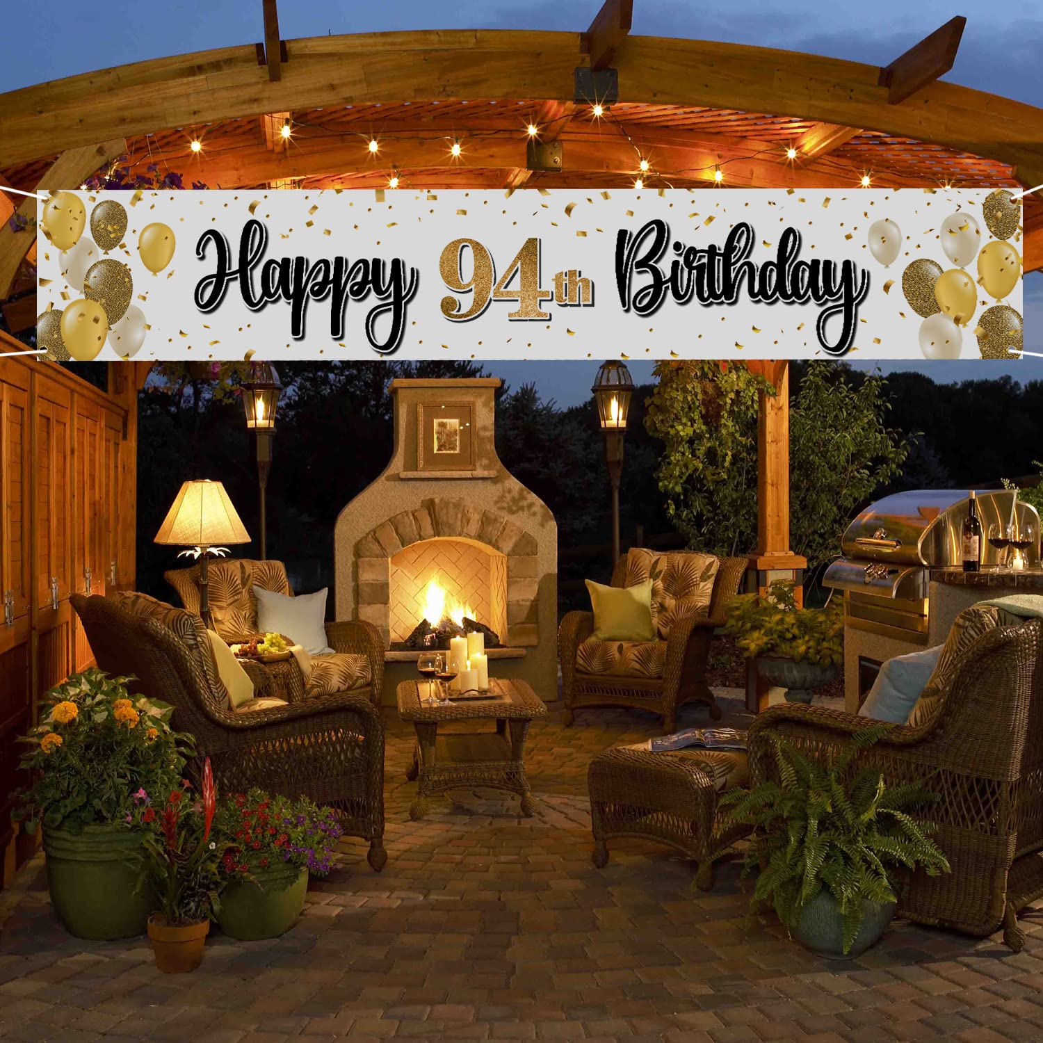 Red Sash MAGJUCHE Red 94 Year Loved Banner, Red Glitter Happy 94th ...