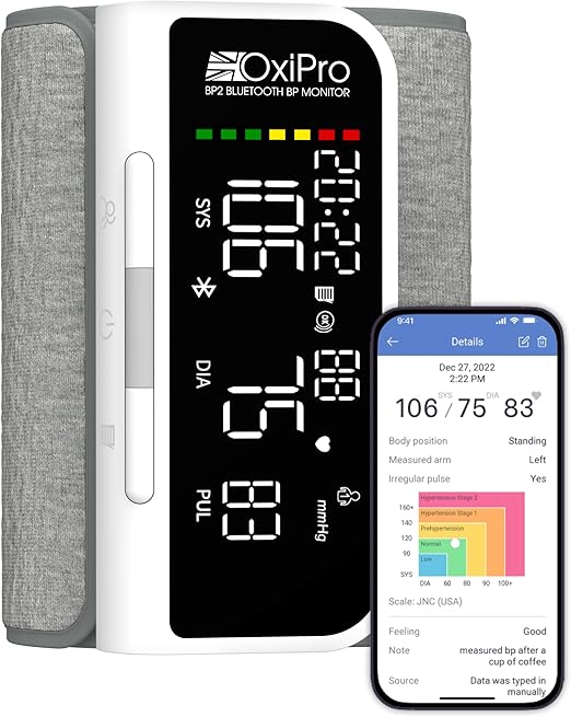 OxiPro BP2 Smart Blood Pressure Monitor with App - NHS Supplier - CE ...