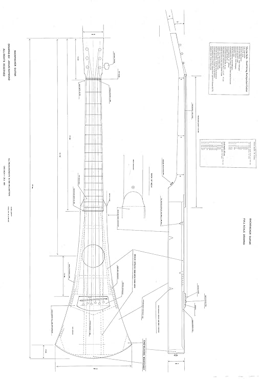 Amazon.com: Plans for making the Martin Backpacker Guitar - Actual Size ...