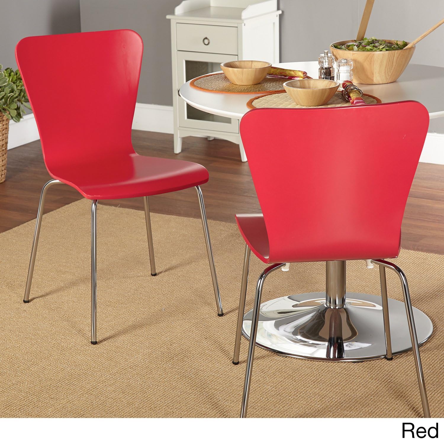 Amazon.com: Simple Living Pisa Bentwood Stackable Dining Kitchen Chairs ...