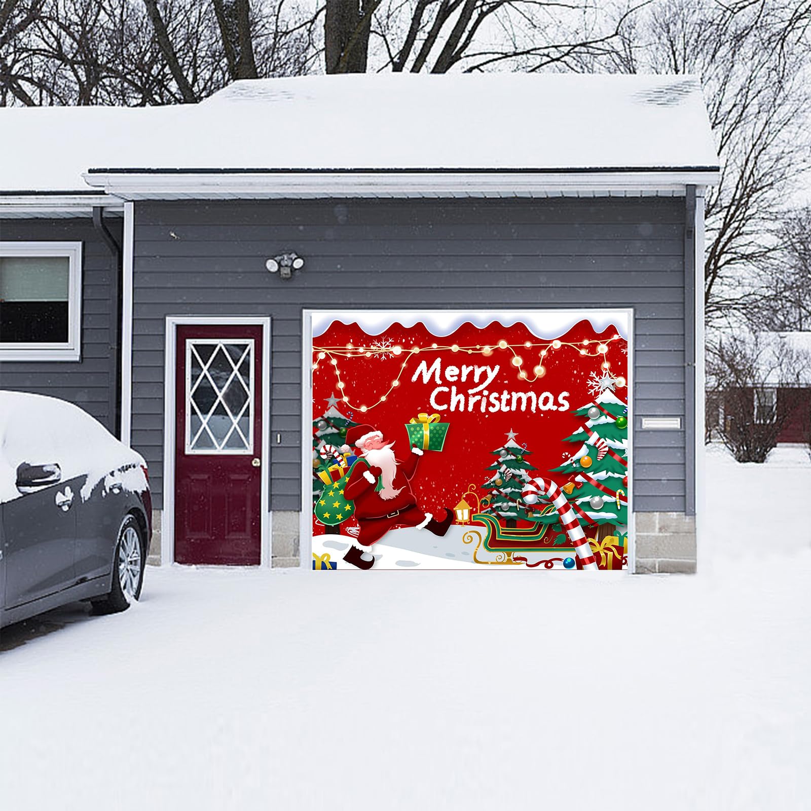 Snapklik.com : 7x9 Ft Christmas Garage Door Decorations, Garage Door ...