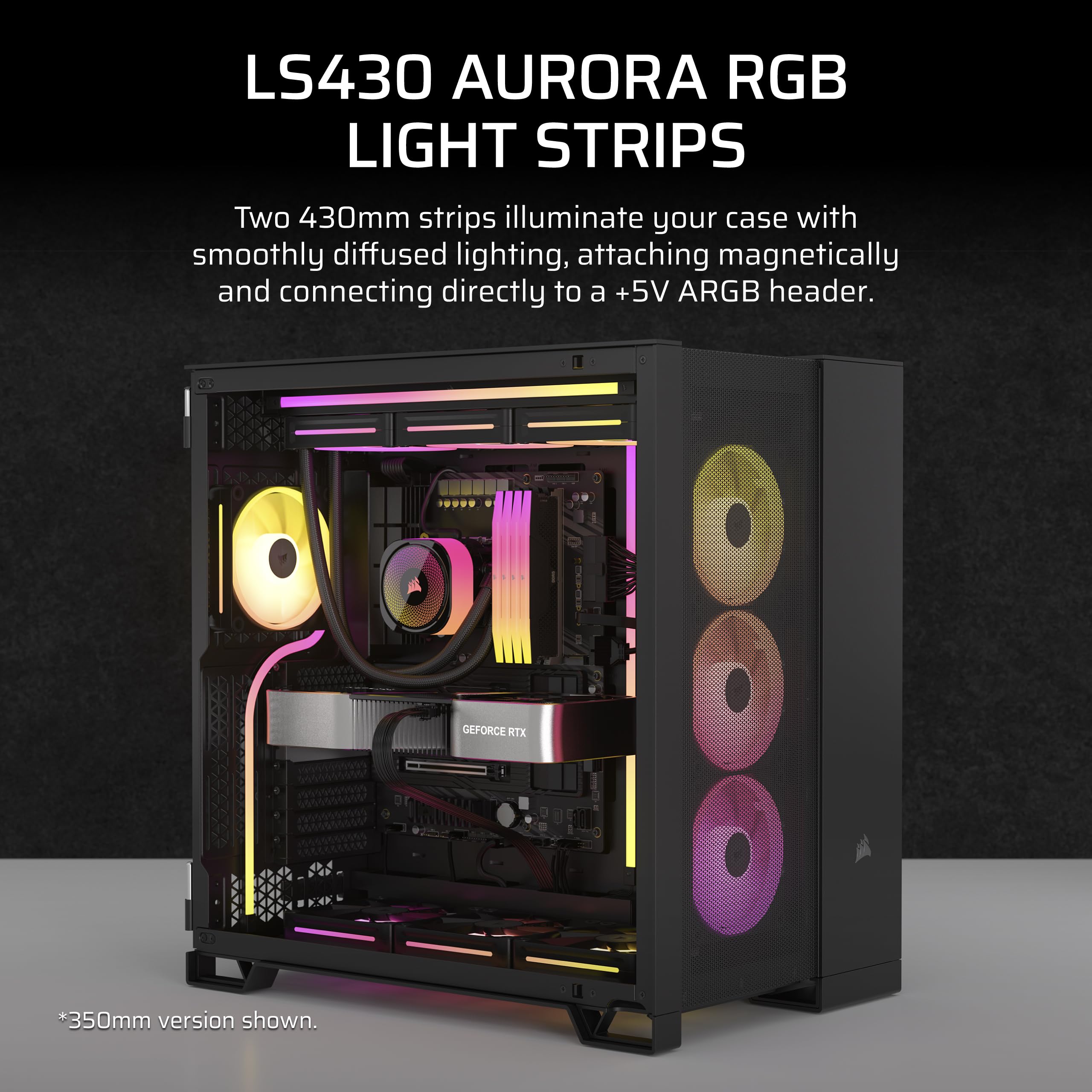 CORSAIR LS430 Aurora Light RGB Strips 430mm 2x Magnetic Diffused ...