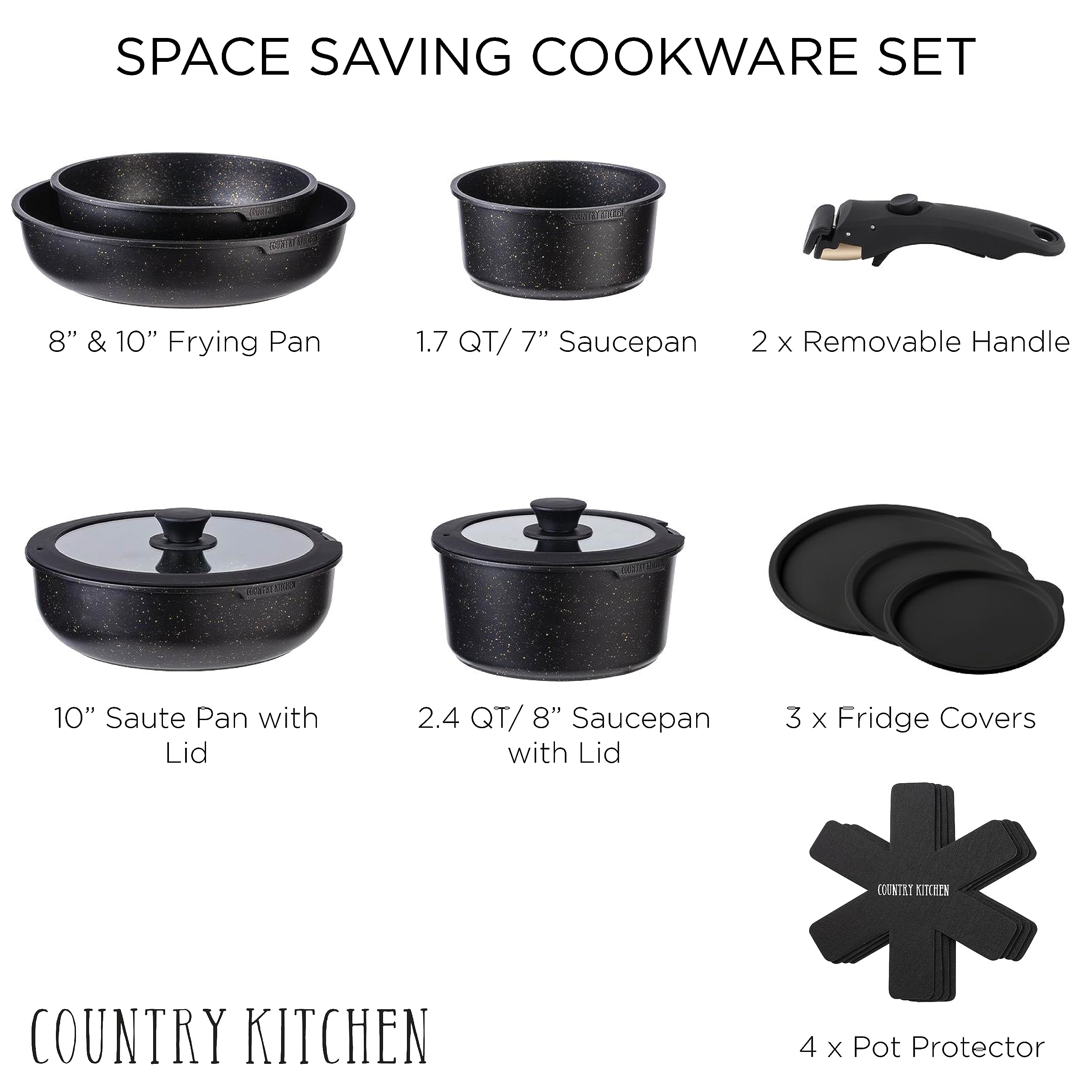 Snapklik.com : Country Kitchen 16 Piece Pots And Pans Set - Healthy ...