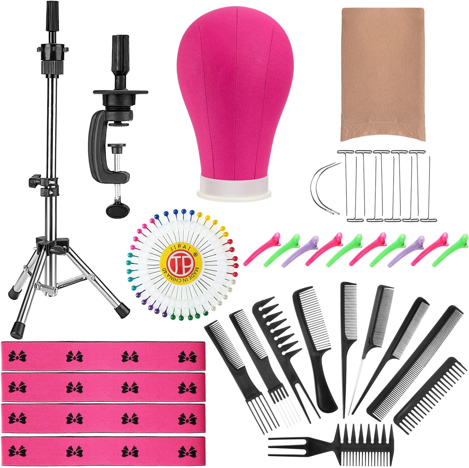 Amazon.com: Yahenda 23 Inch Wig Cork Canvas Block Head with Mannequin ...