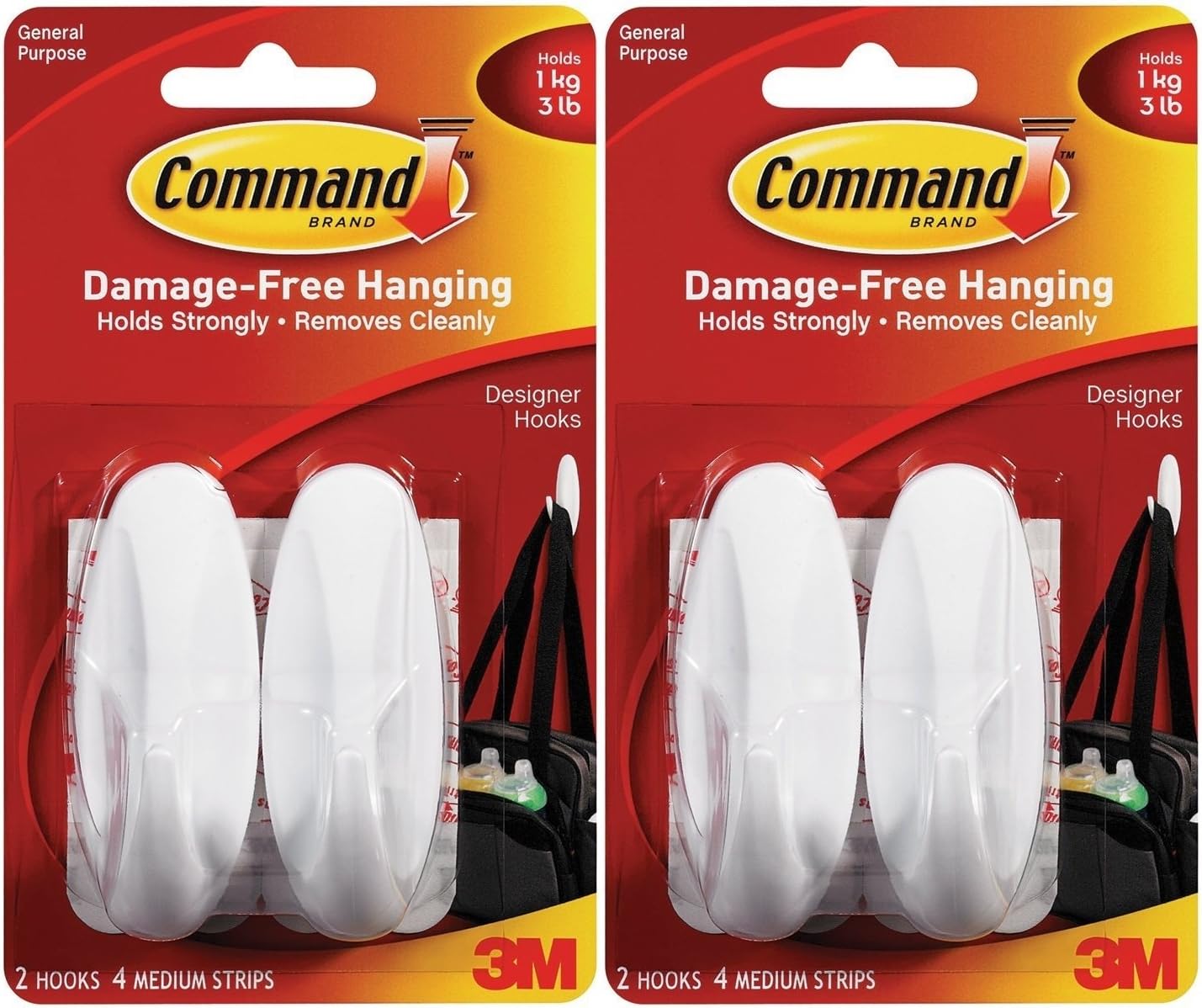 Amazon.com: Command Designer Hooks BP1PTF, Medium, White, 4-Hooks ...