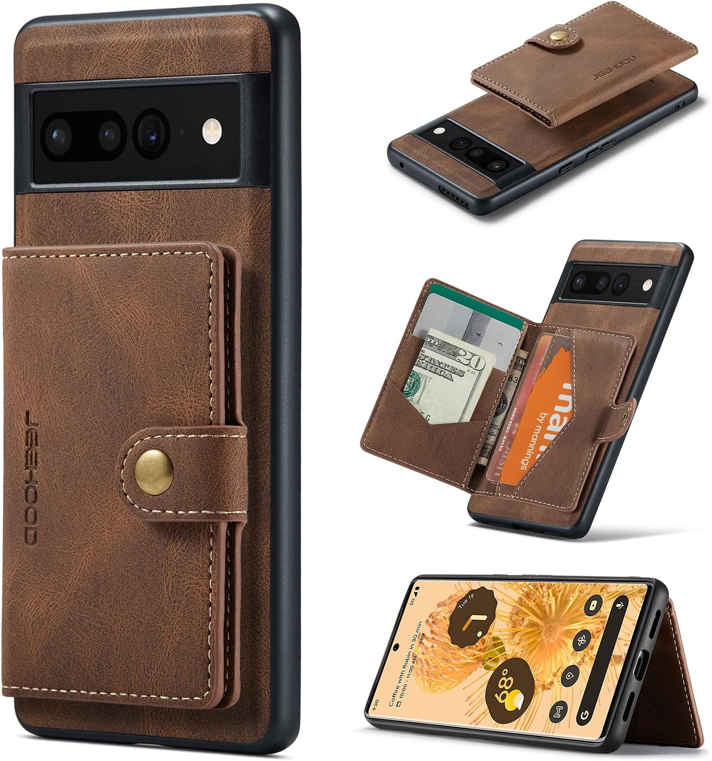 Amazon.com: Wallet Case for Google Pixel 7 Pro, DG.MING Premium Leather ...