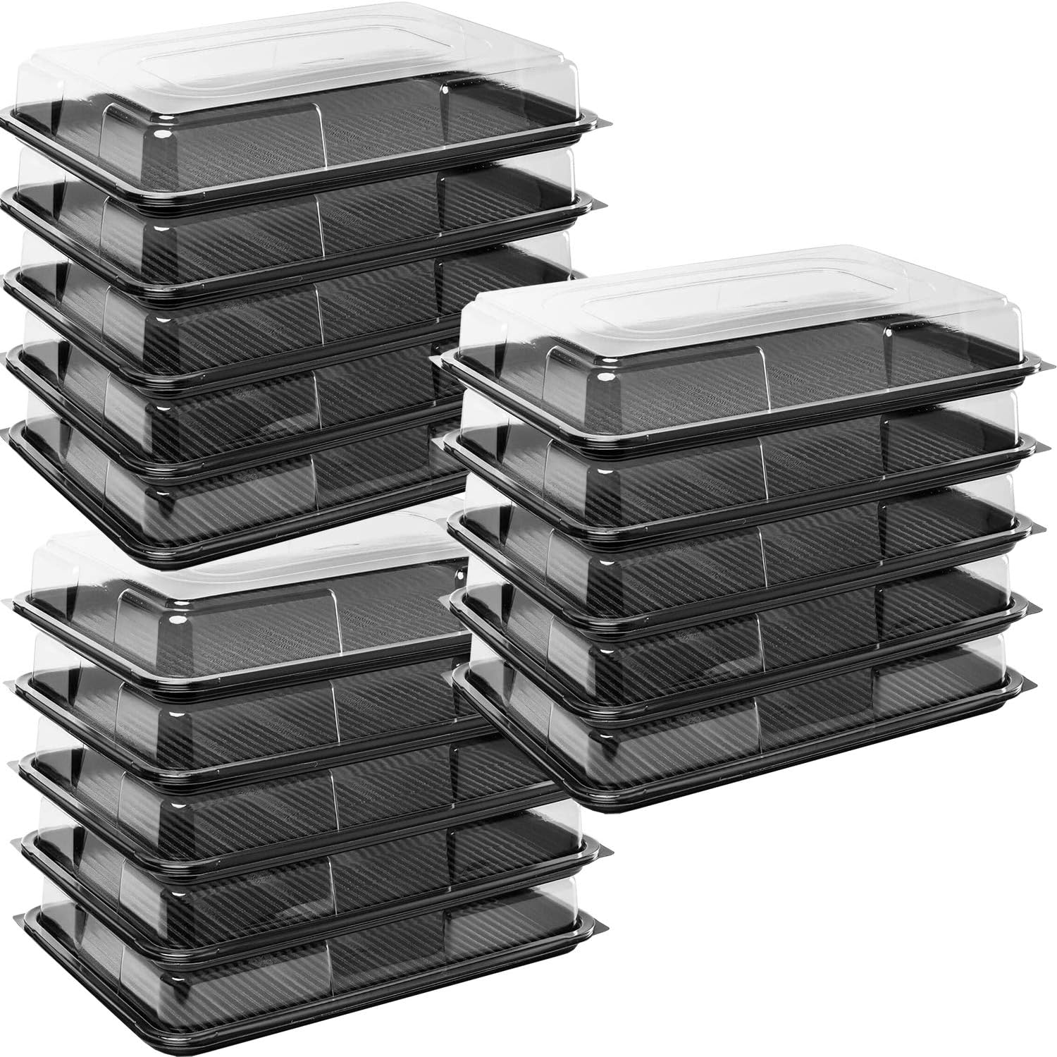 delisupplies Pack of 15 Large Rectangle Food, Cake, Sandwich Platter ...