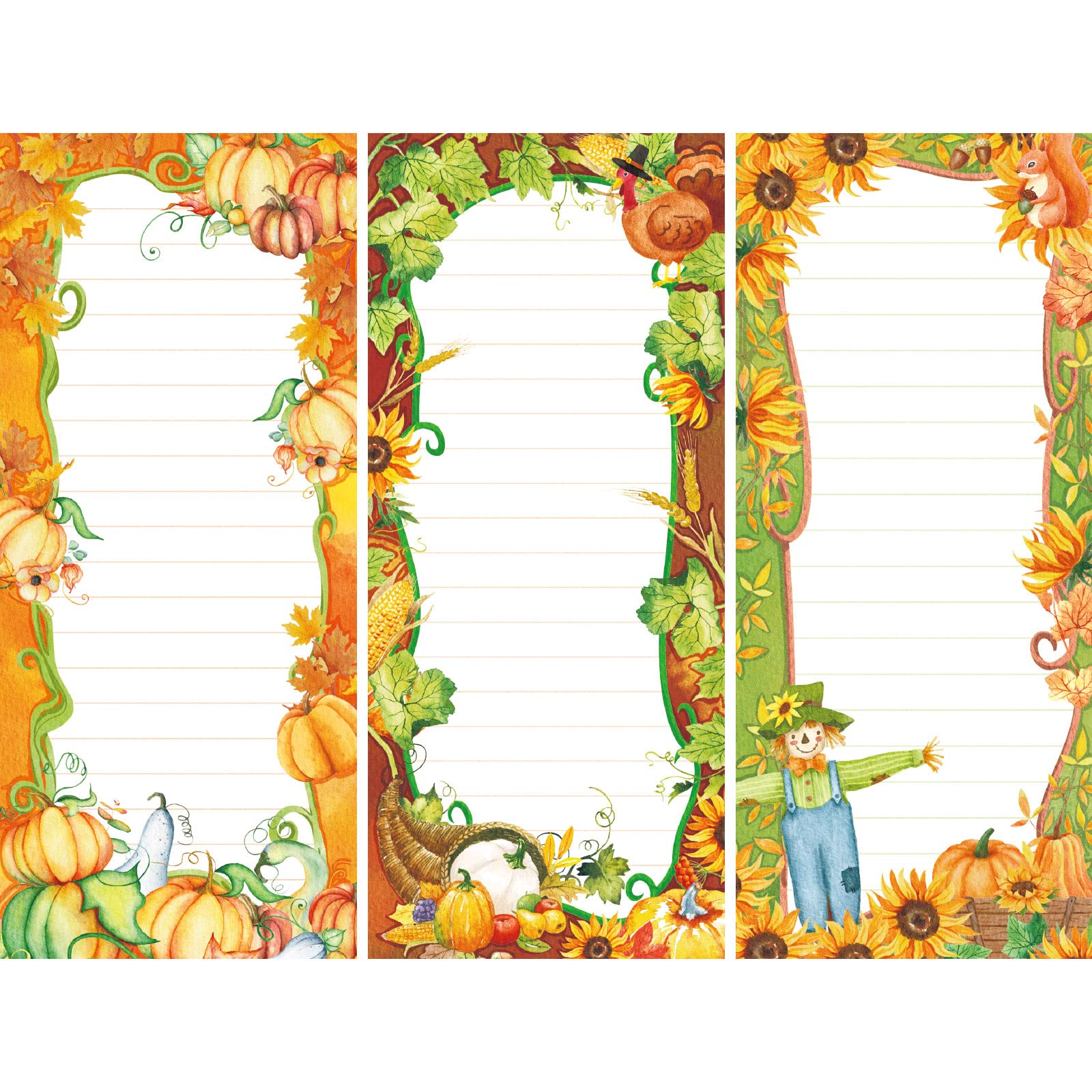 Amazon.com : Whaline 3Pcs Fall Magnetic Notepads Thanksgiving List To ...