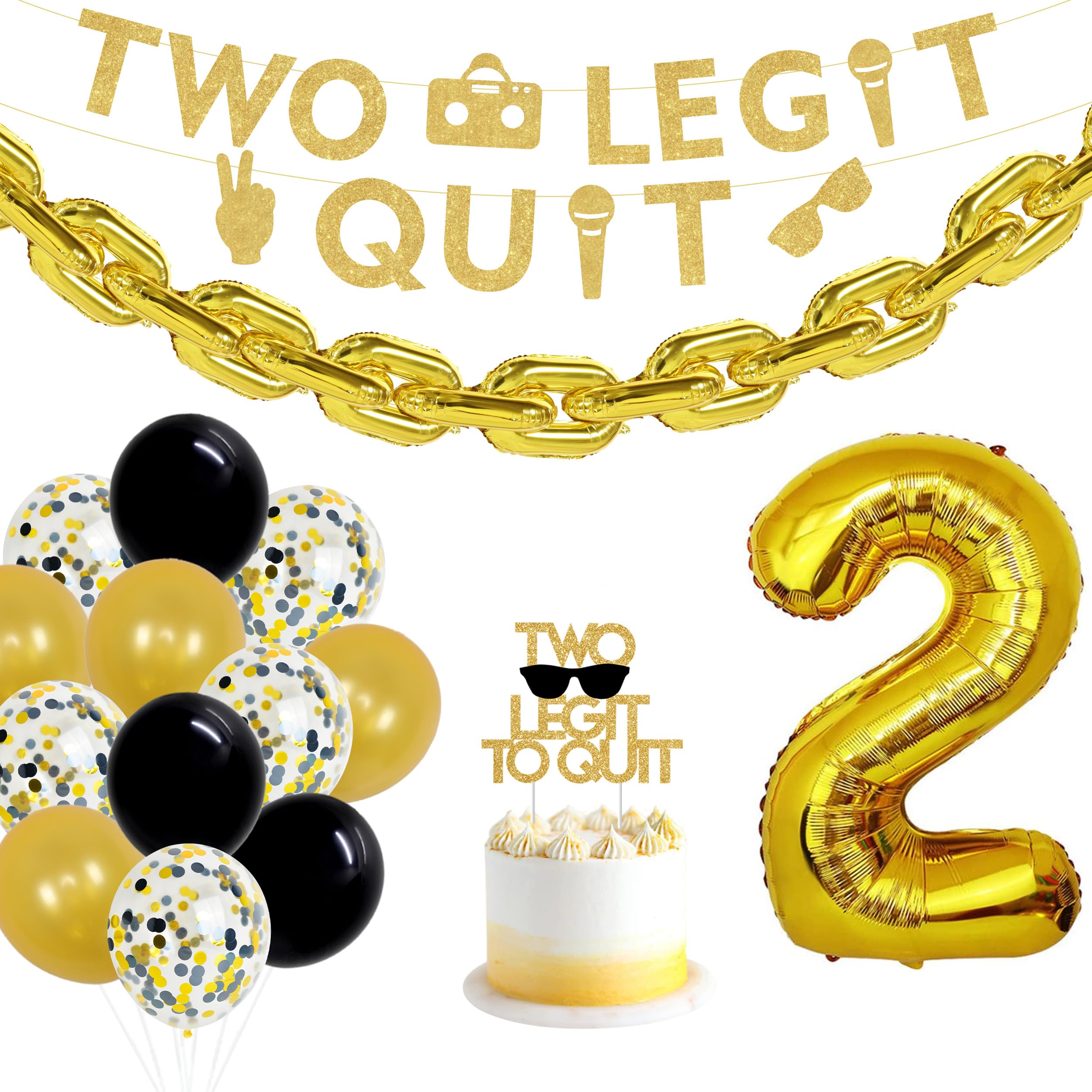 Amazon.com: Sursurprise Two Legit To Quit Party Decorations, Two Legit ...