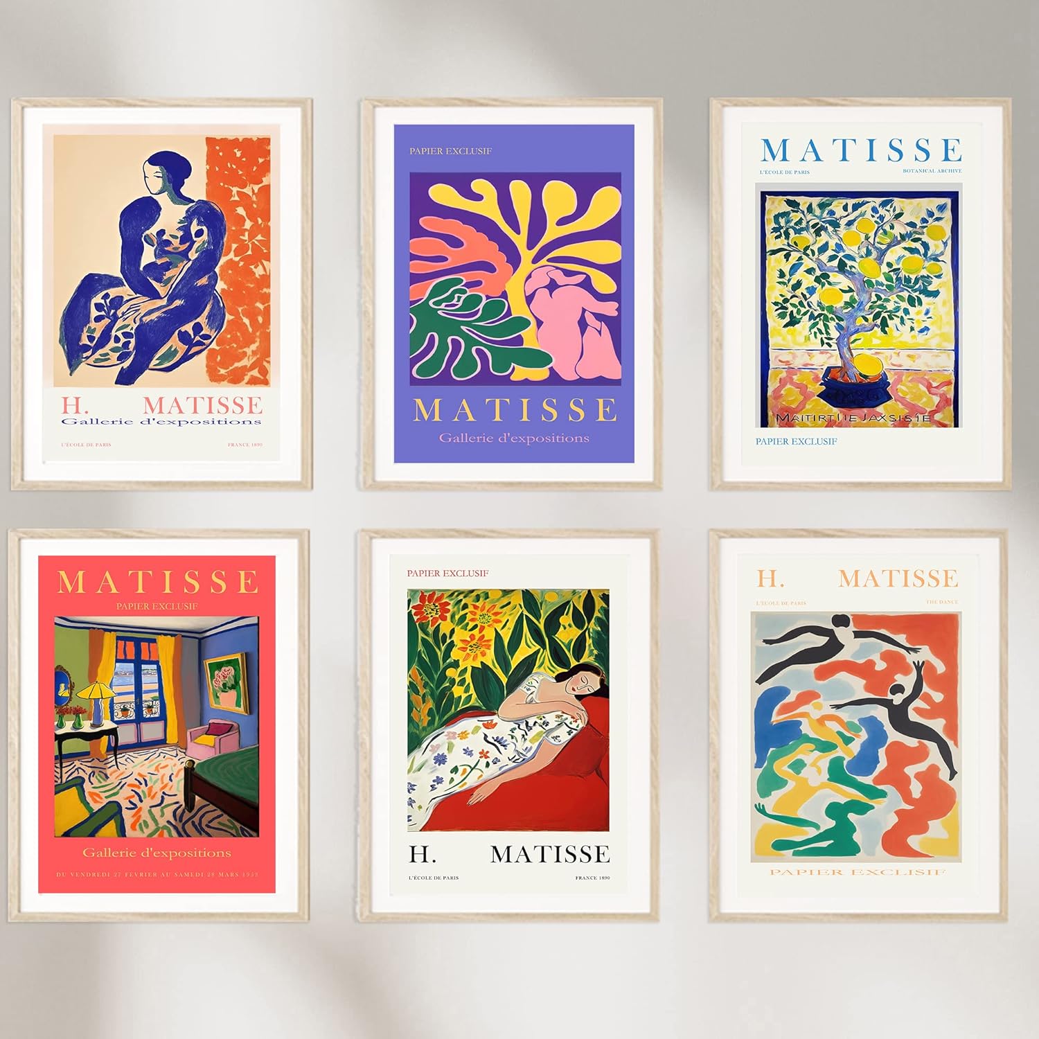 Amazon.de: Dekomundo Matisse Premium Poster Set ohne Bilderrahmen - 6x DIN A4 oder 6x 30x40 cm ...