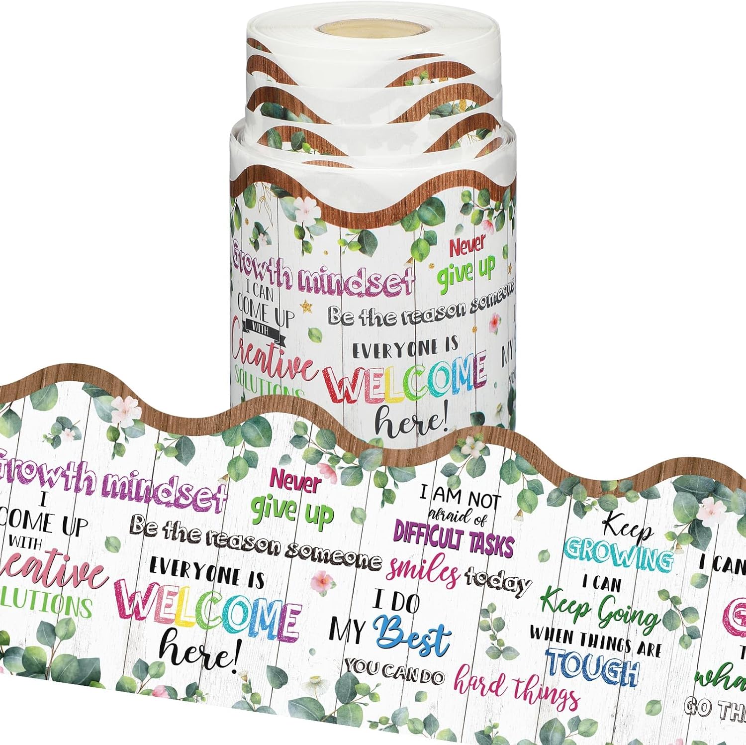 Amazon.com: Colarr 68.9 ft Inspirational Bulletin Board Borders Self ...