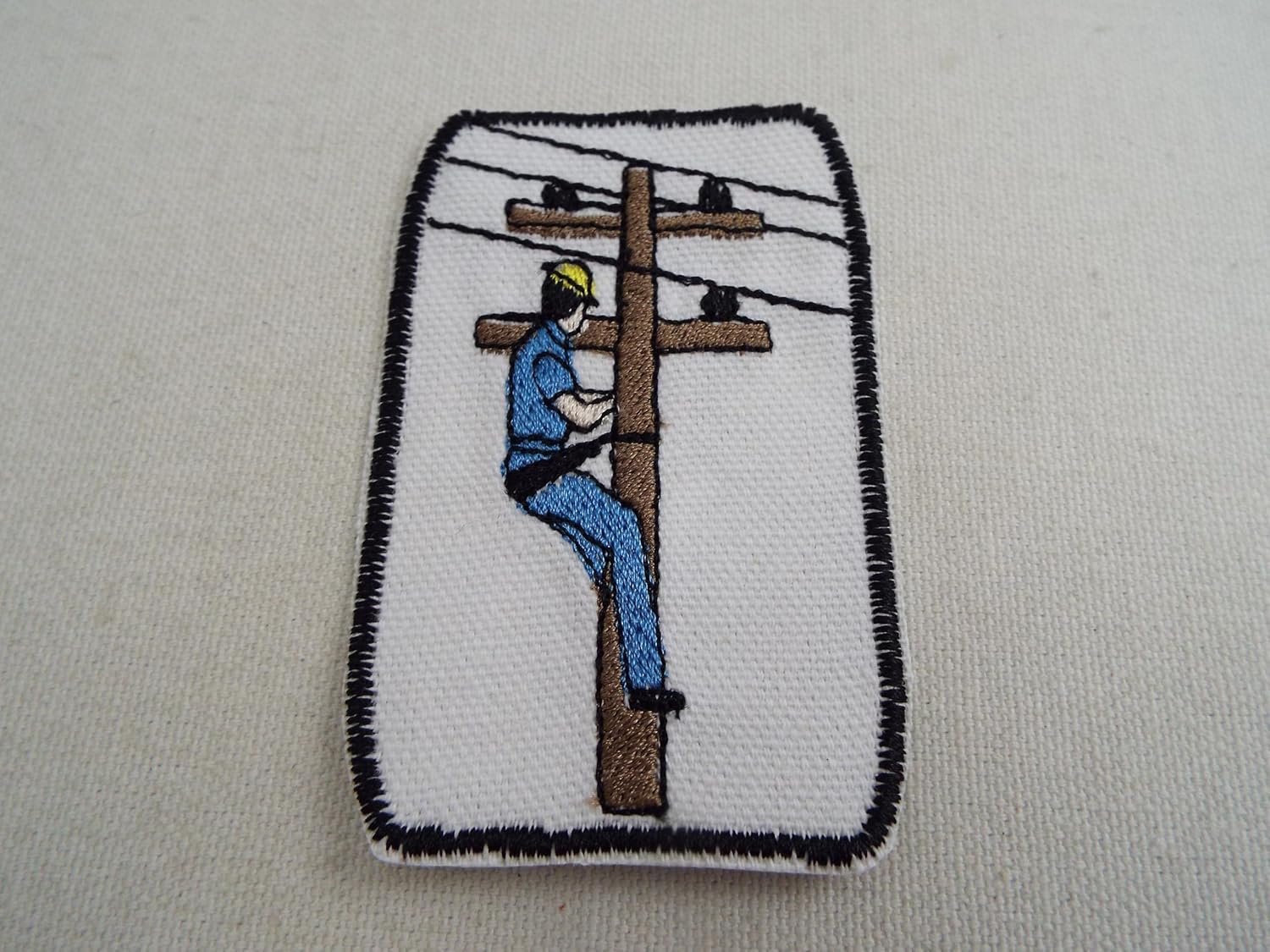 Amazon.com: Power Lineman Electric Pole Man Worker Embroidered Iron On ...