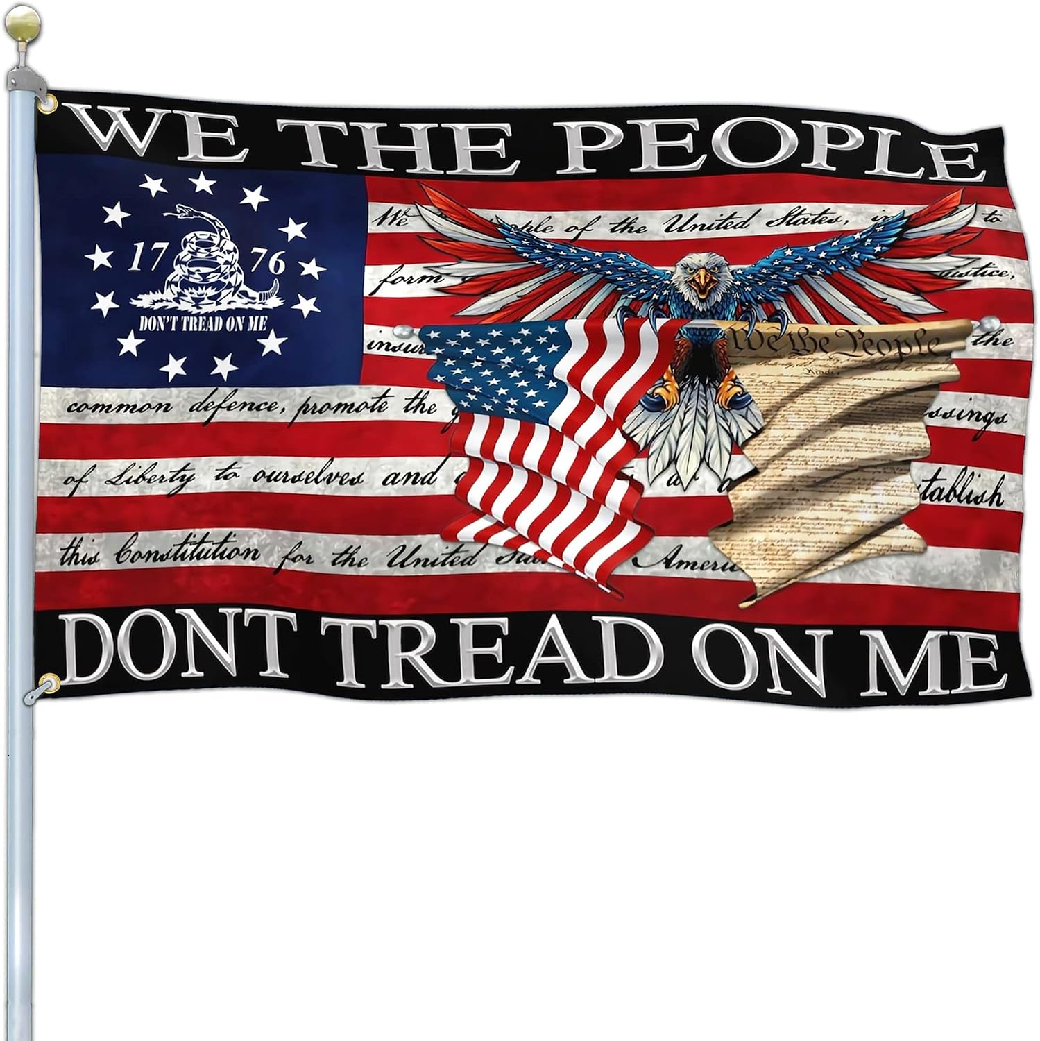 Amazon.com : Dont Tread on Me We The People 1776 Bald Eagle American ...
